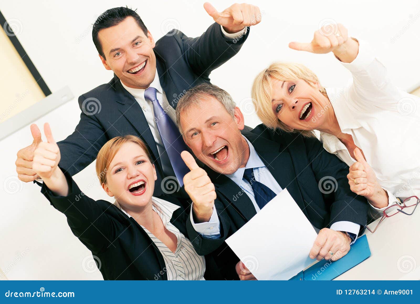 Businesspeople in Office Having Great Success Stock Photo - Image of ...