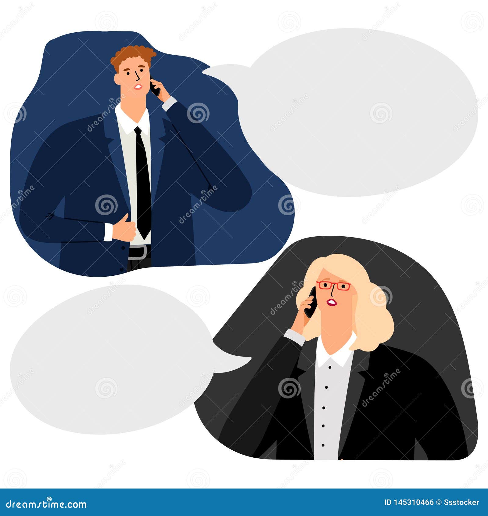 Businesspeople Phone Conversation Stock Vector - Illustration of ...