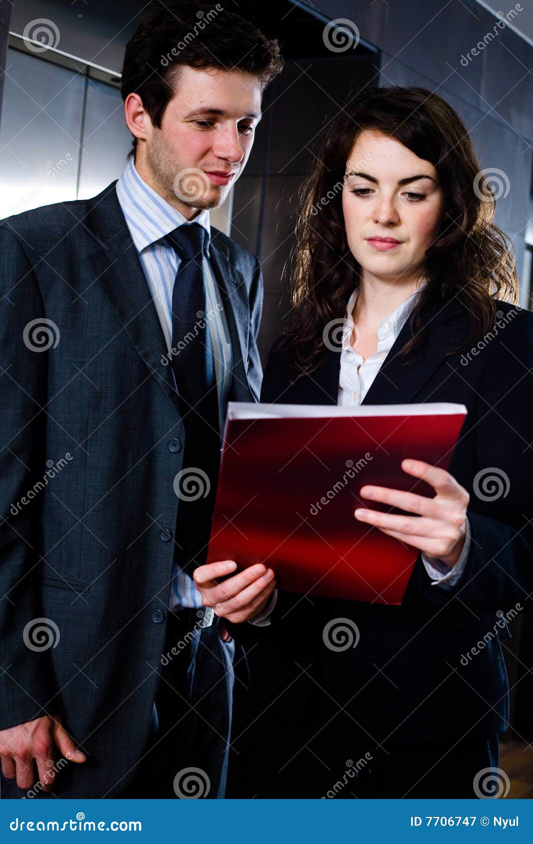 Businesspeople Reading Documents Stock Image - Image of business ...