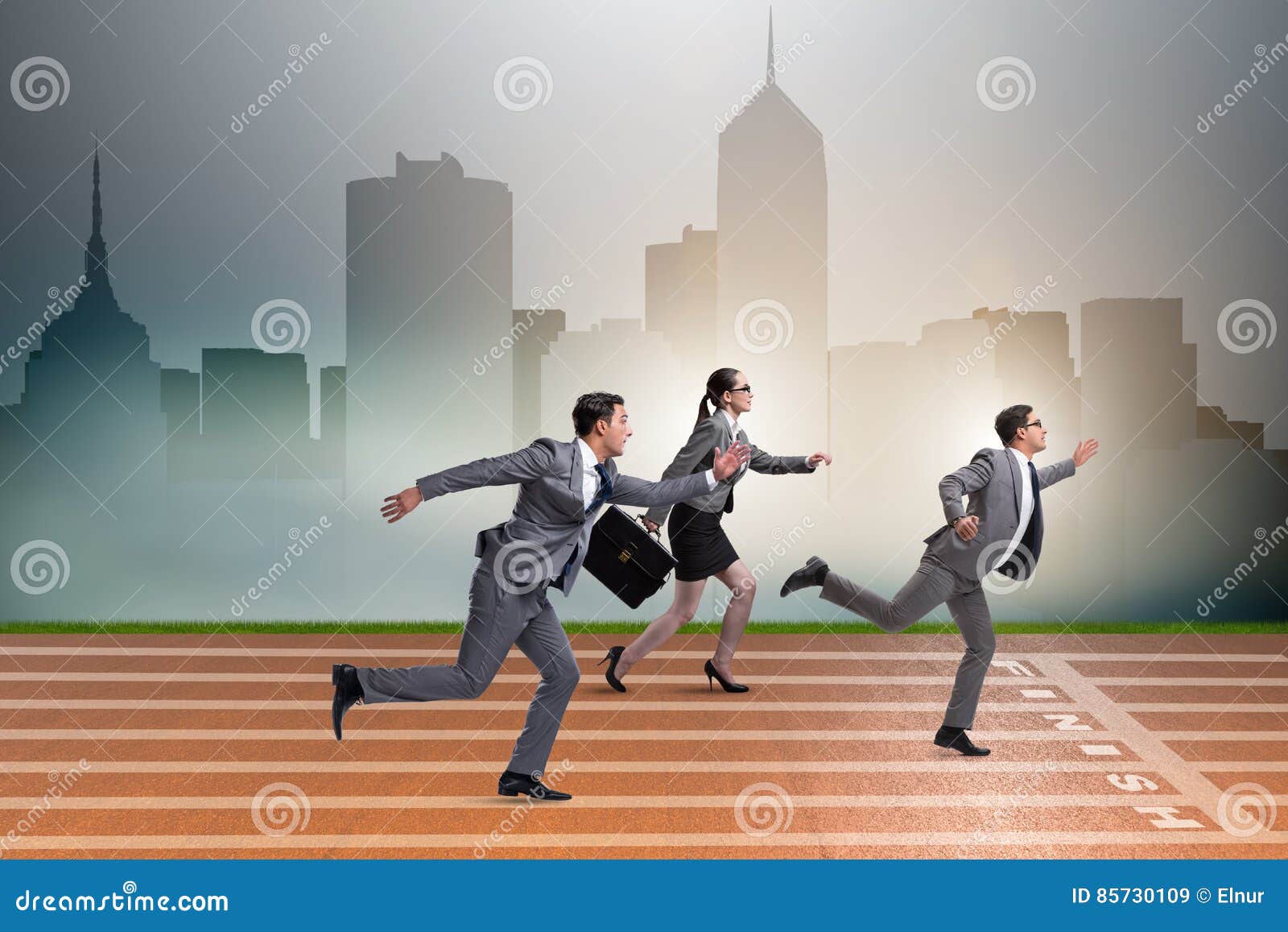 The Businesspeople Running in Competition Concept Stock Image - Image ...