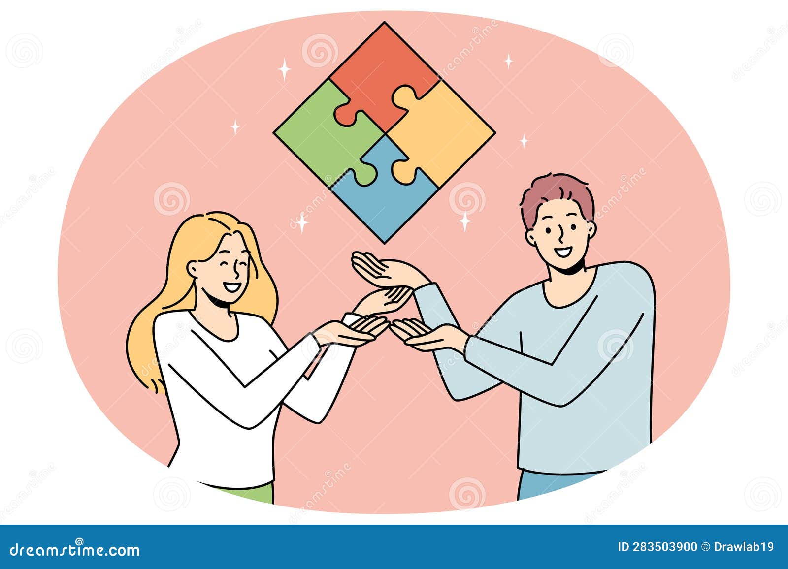 Businesspeople Showing Solved Jigsaw Puzzle Stock Vector - Illustration ... Businesspeople Showing Solved Jigsaw Puzzle Stock Vector - Illustration ...