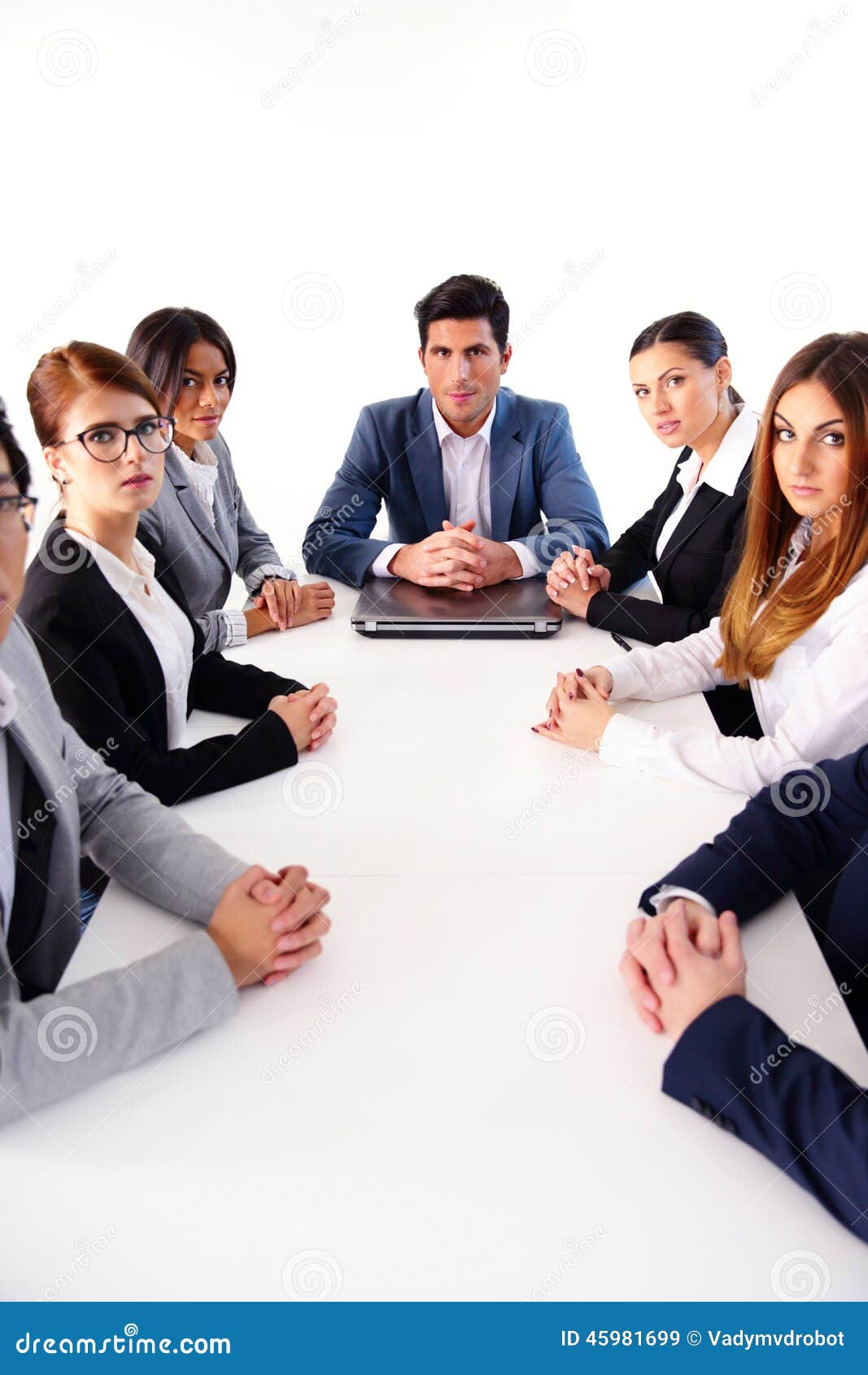 Businesspeople Sitting at the Table Stock Image - Image of people ...