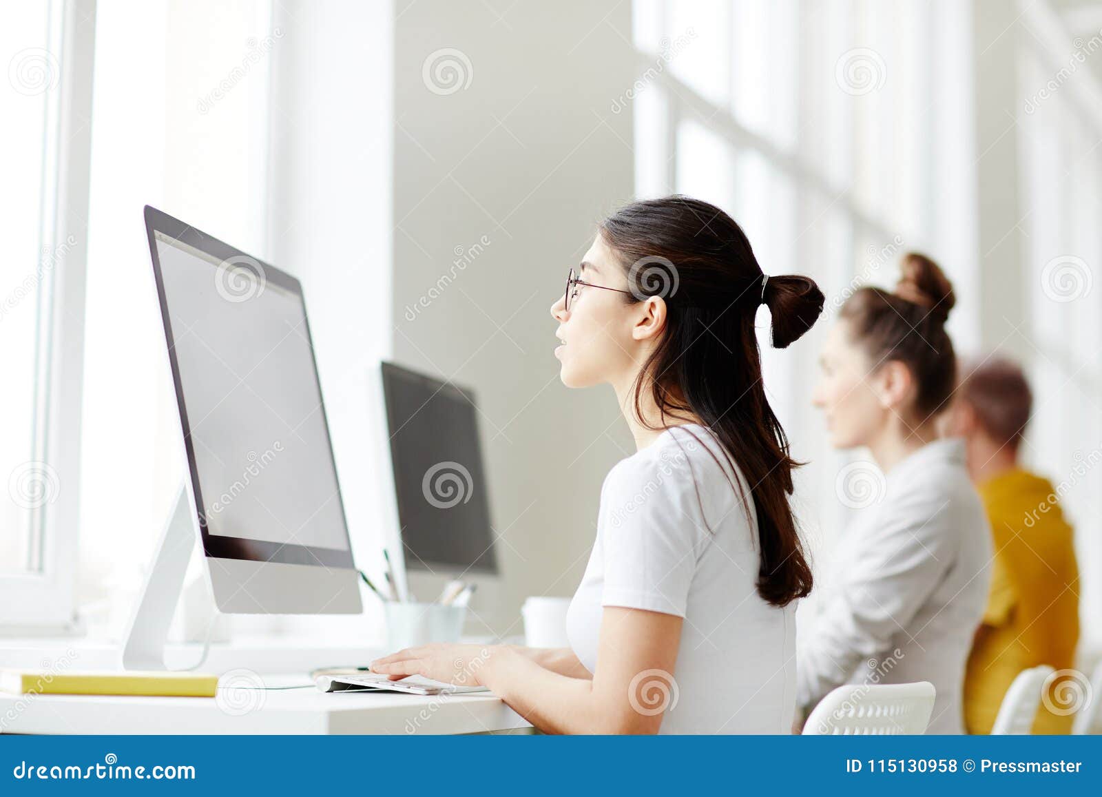 Computer class stock photo. Image of adult - 115130958