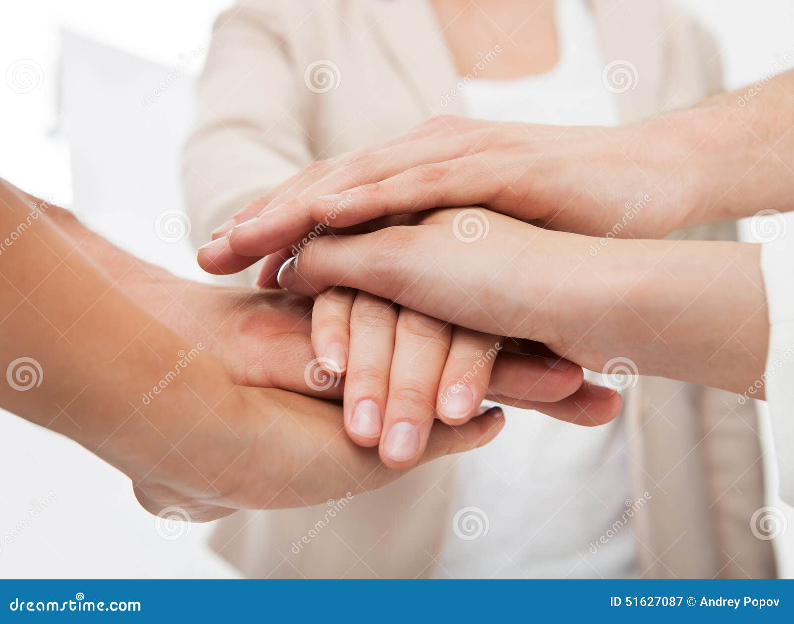 Businesspeople Stacking Hands Stock Image - Image of handshake, indoors ...
