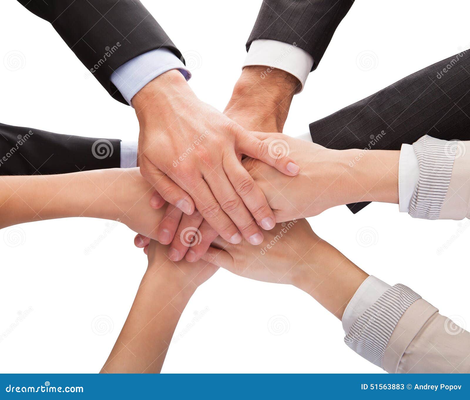 Businesspeople Stacking Their Hands Together Stock Image - Image of ...