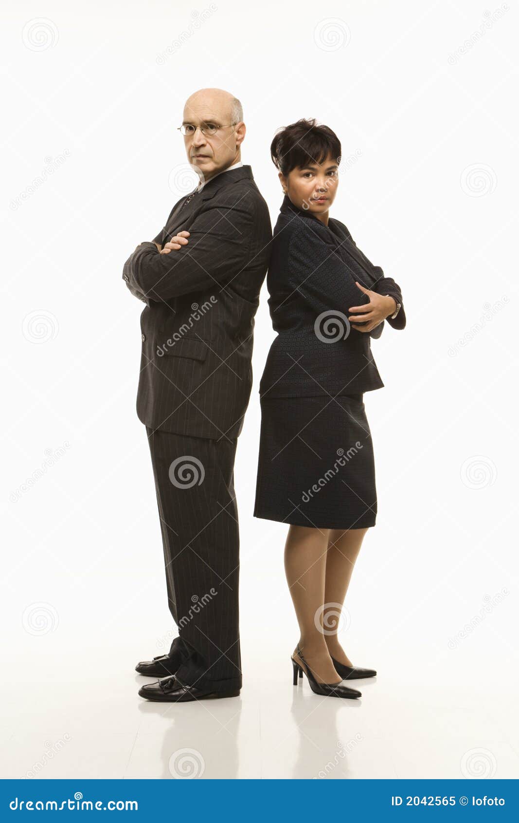 Businesspeople Standing Back To Back. Stock Image - Image of shot ...