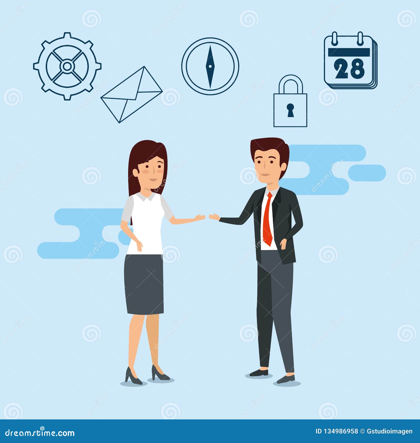 Businesspeople Strategy Teamwork Information Plan Stock Vector ...