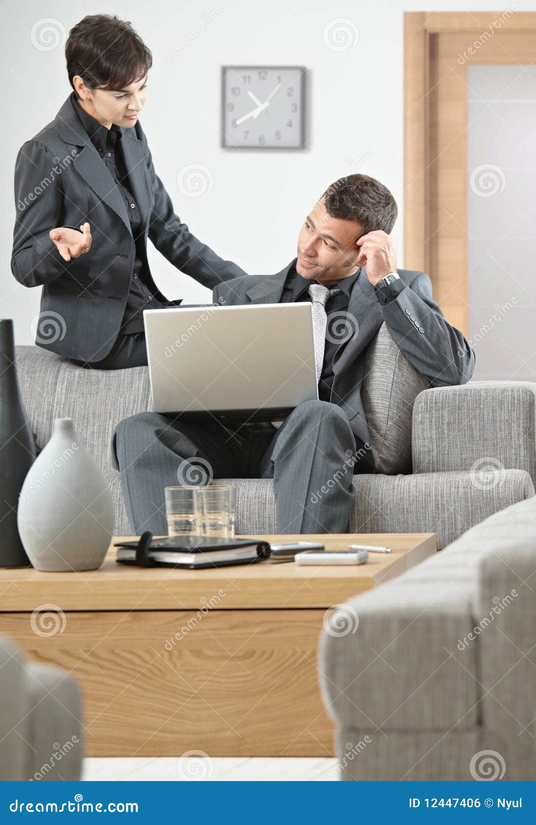 Businesspeople Talking at Office Stock Photo - Image of businessman ...