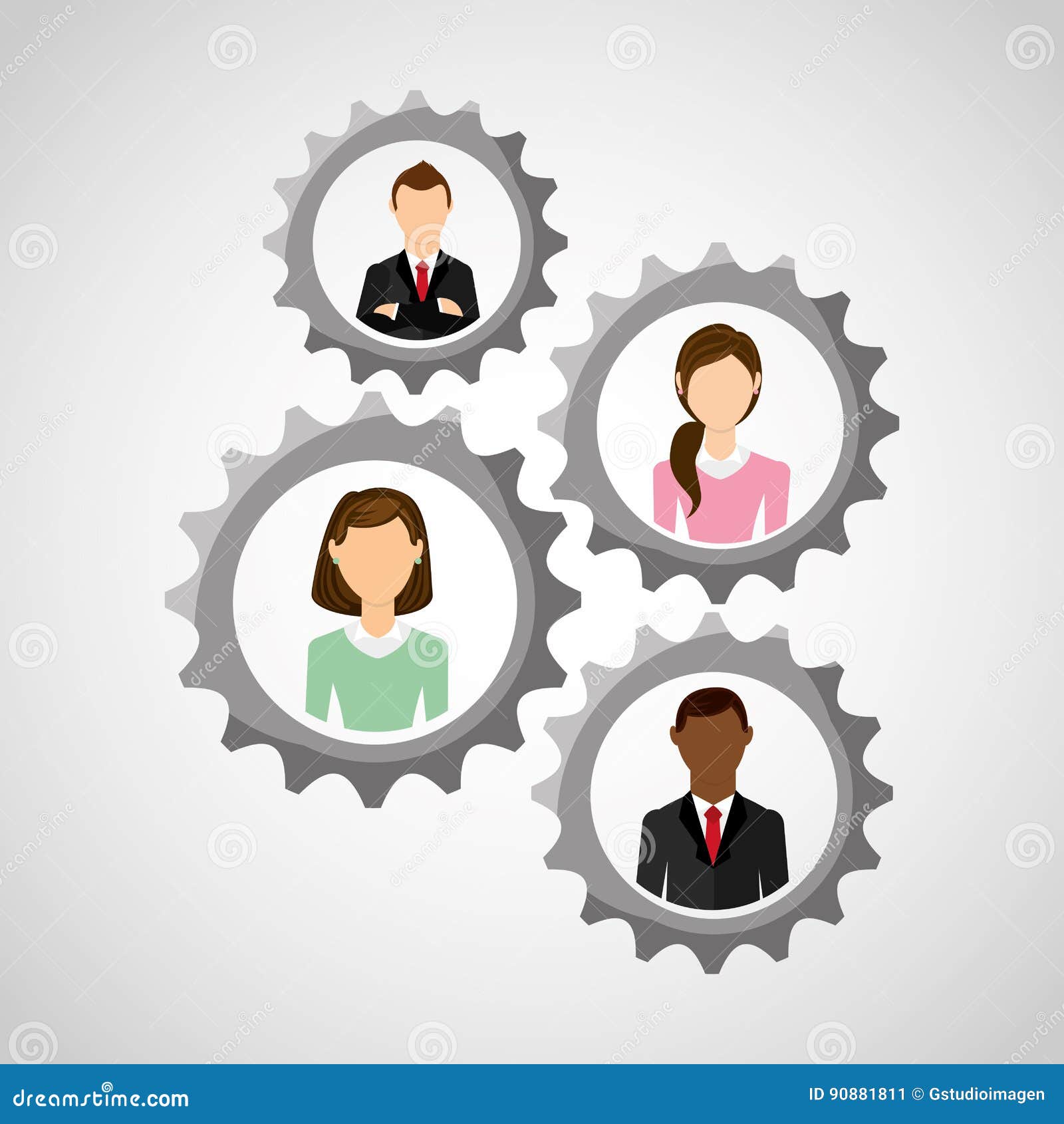 Businesspeople Teamwork Avatars Characters Icon Stock Vector ...