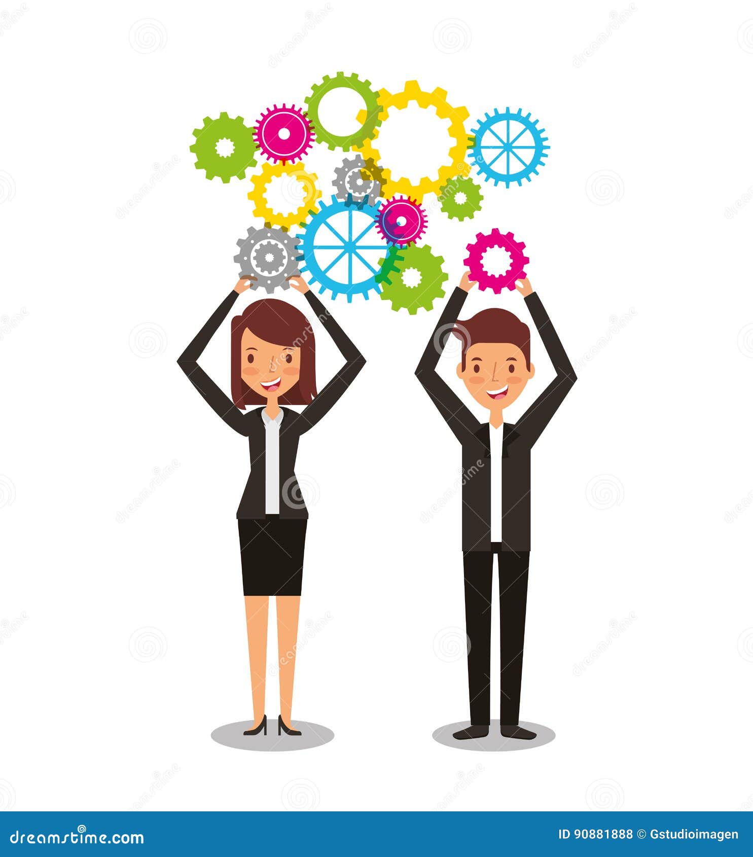 Businesspeople Teamwork Avatars Characters Icon Stock Vector ...