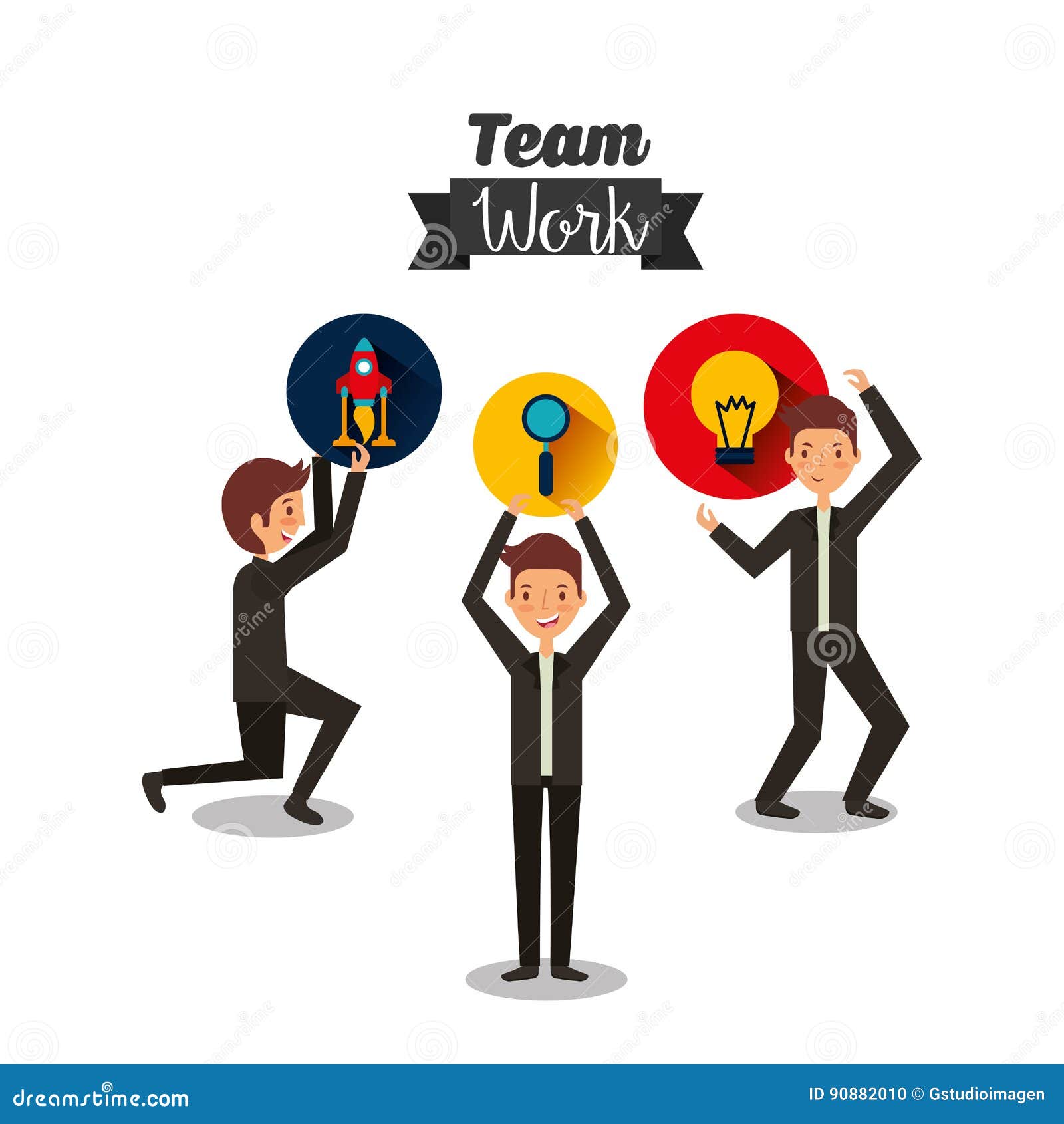 Businesspeople Teamwork Avatars Characters Icon Stock Vector ...