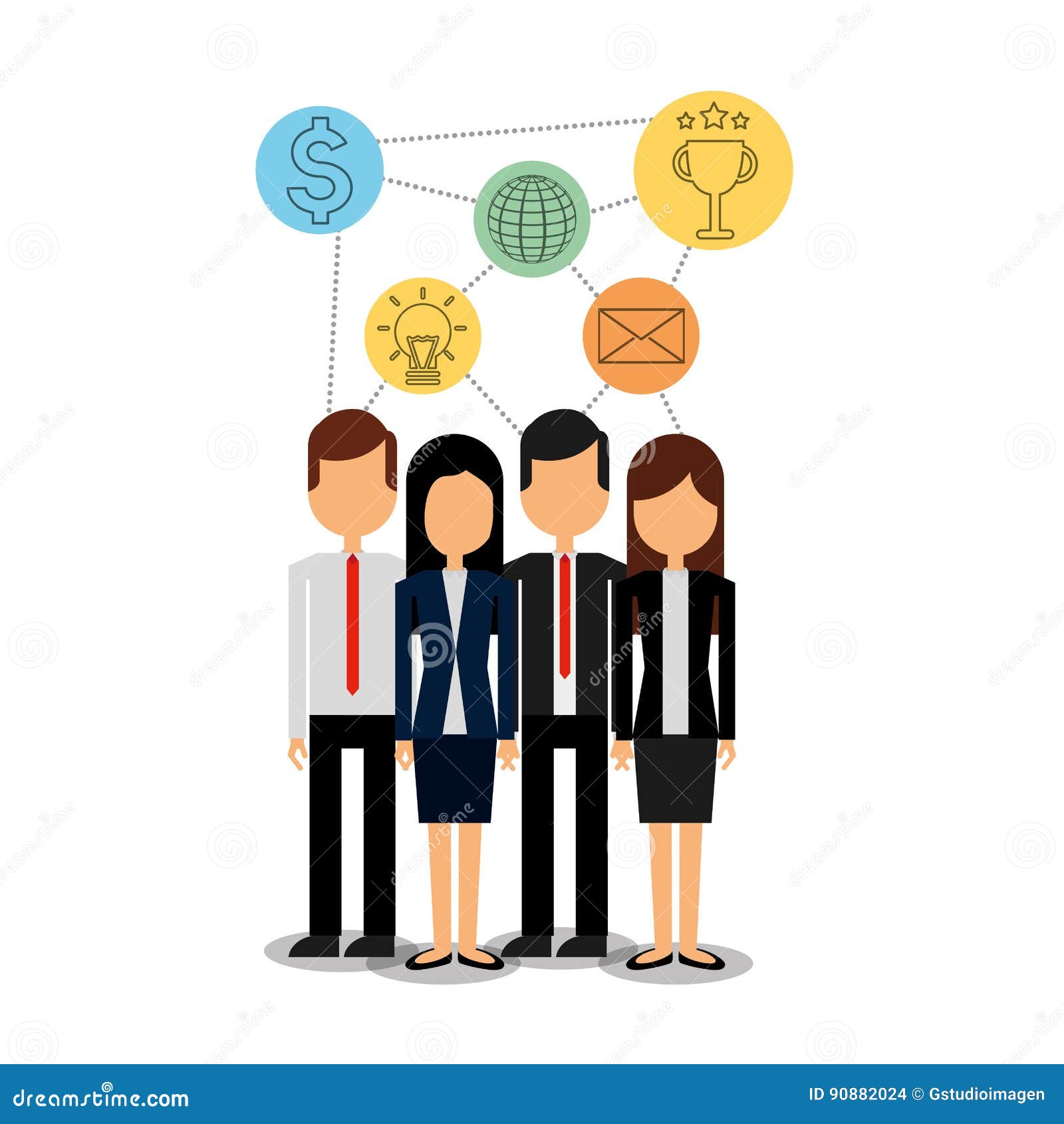 Businesspeople Teamwork Avatars Characters Icon Stock Vector ...