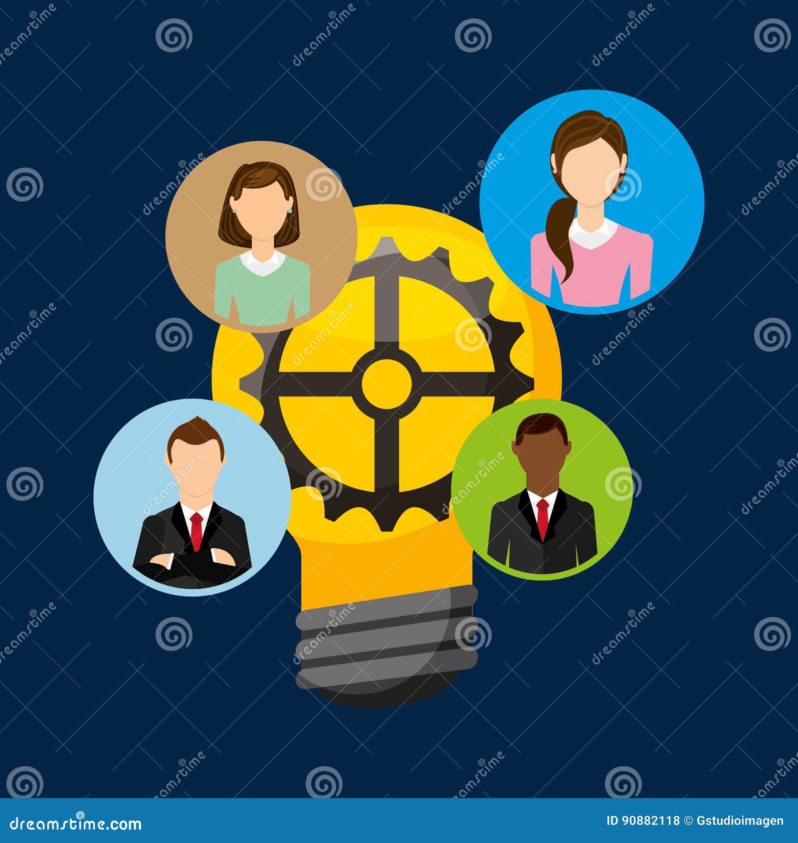 Businesspeople Teamwork Avatars Characters Icon Stock Vector ...