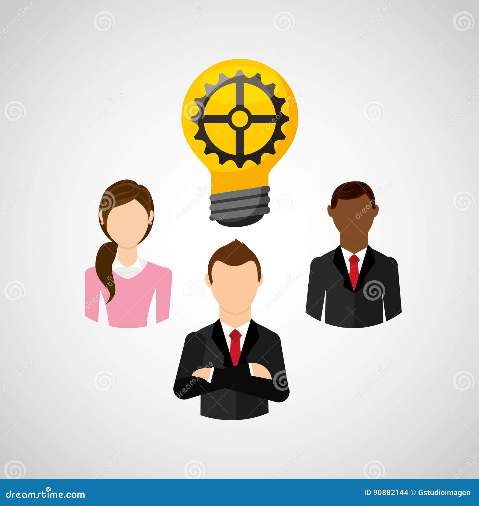 Businesspeople Teamwork Avatars Characters Icon Stock Vector ...