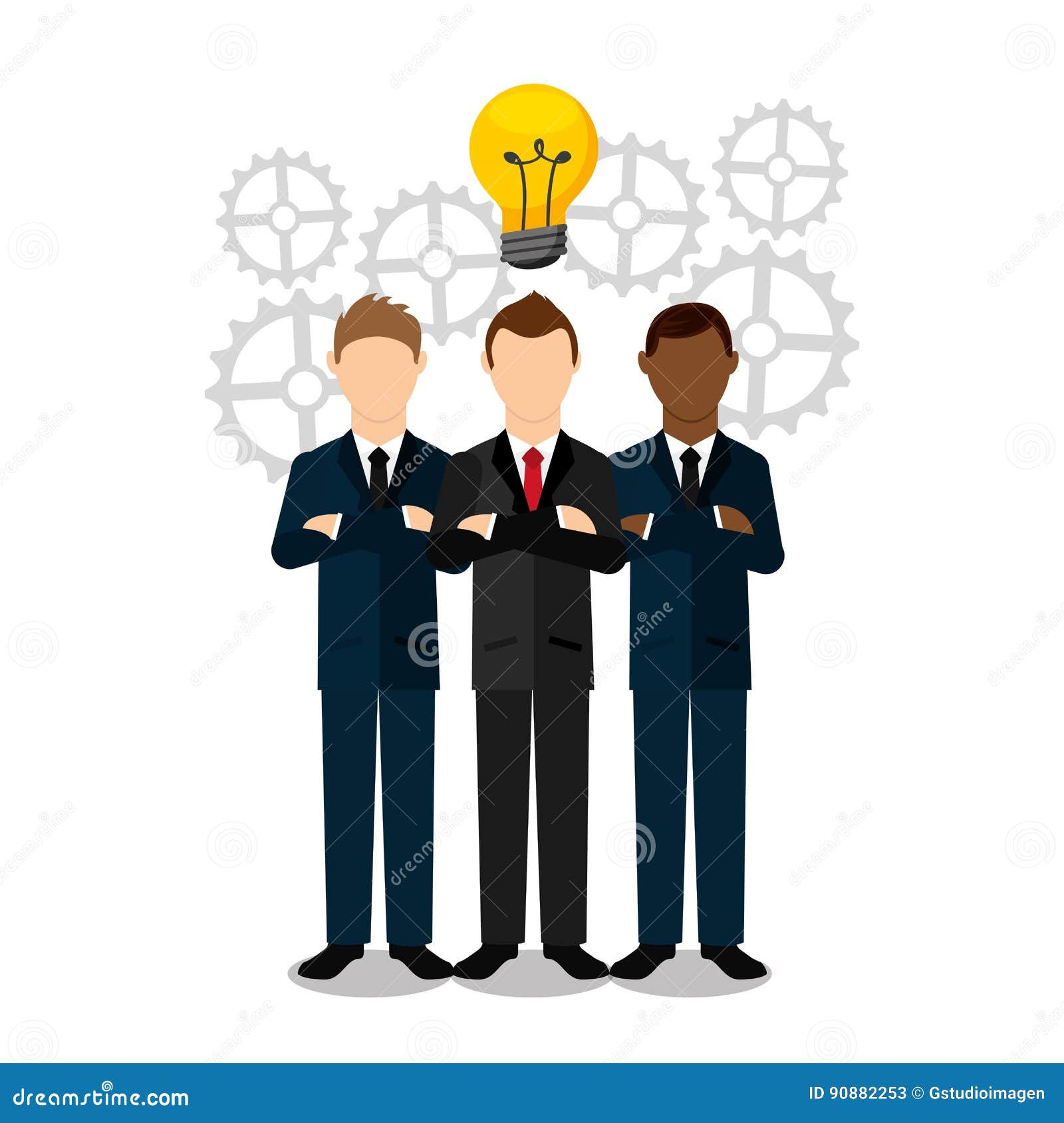Businesspeople Teamwork Avatars Characters Icon Stock Vector ...