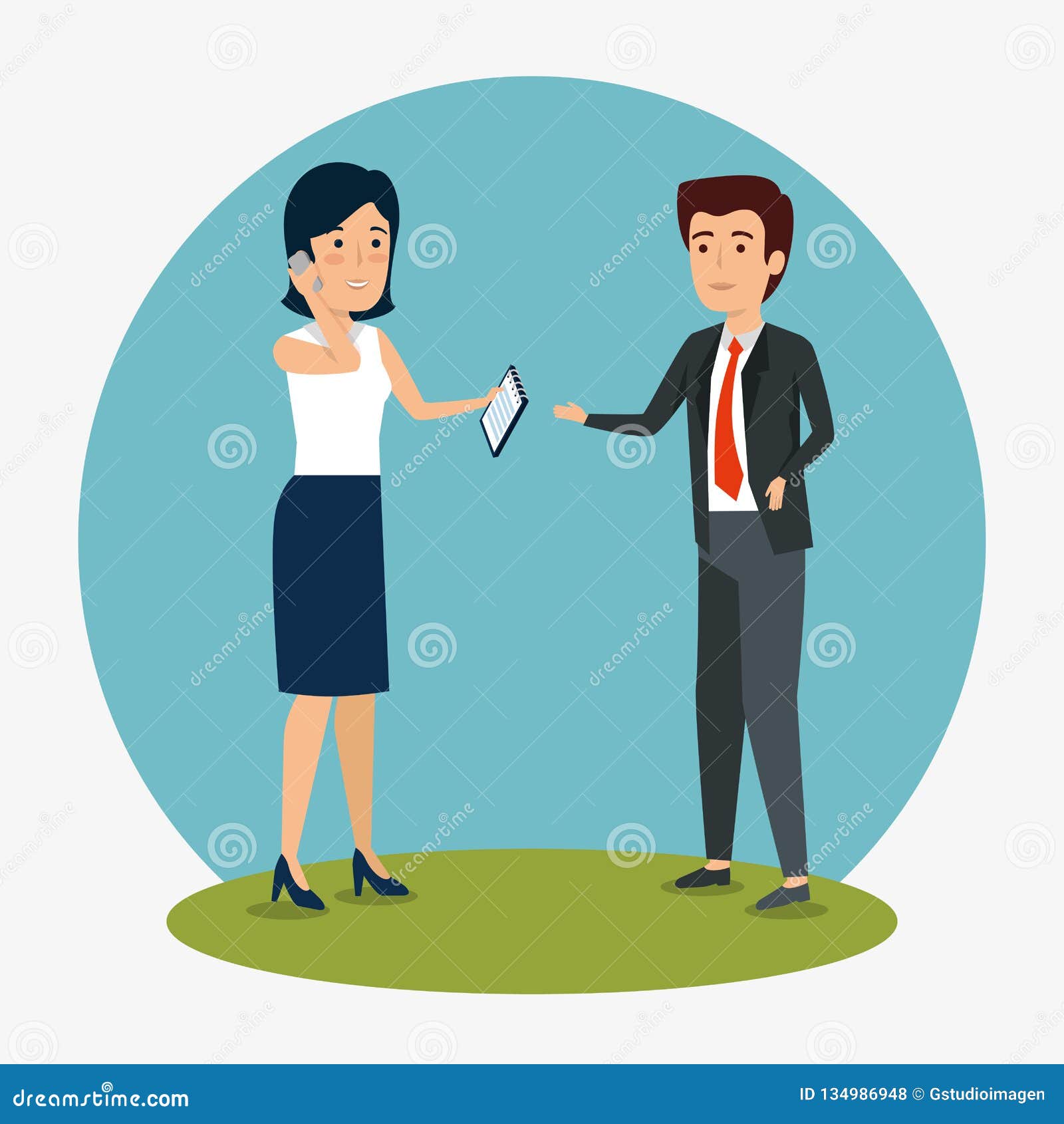 Businesspeople Teamwork Information Strategy Plan Stock Vector ...