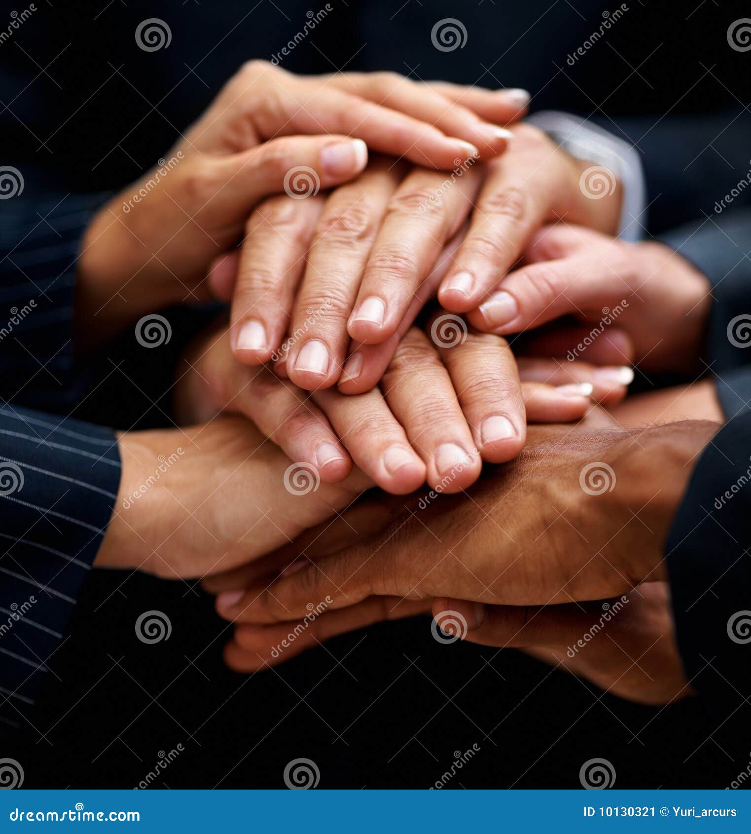 Businesspeople with Their Hands Together in Unity Stock Image - Image ...
