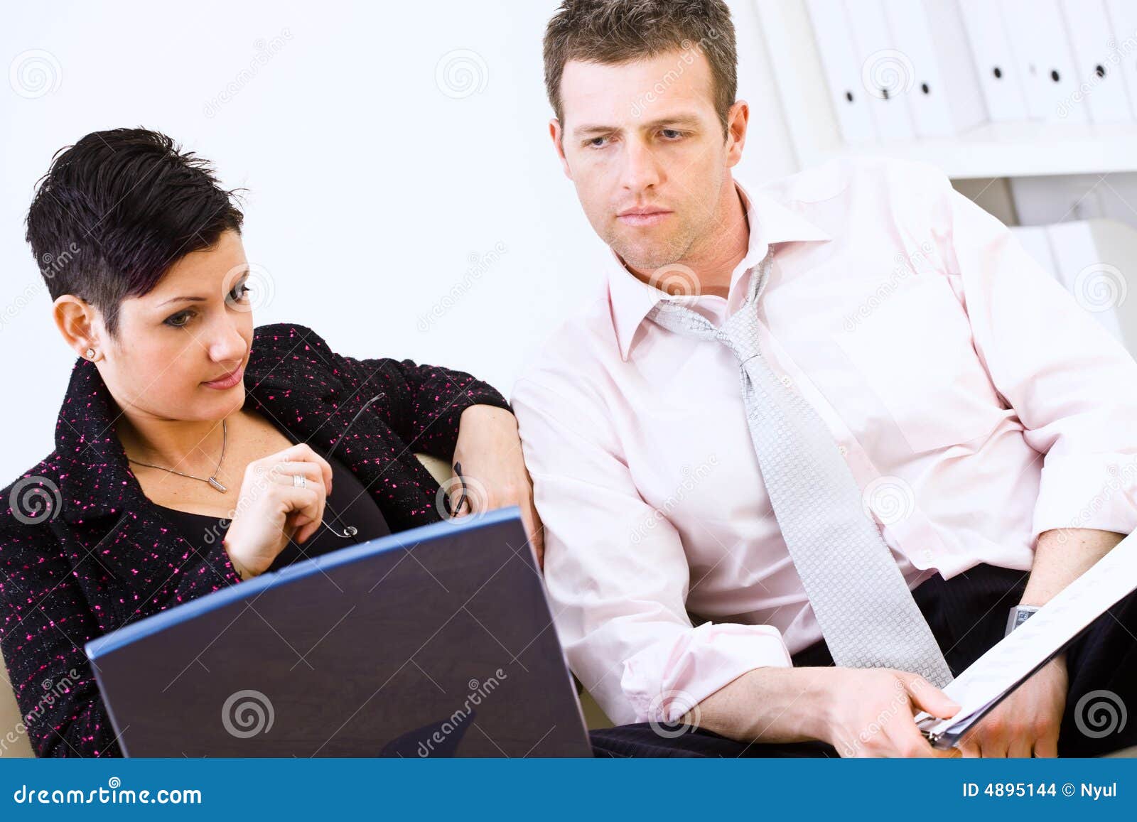 Businesspeople Thinking Together Stock Photo - Image of crew, indoor ...