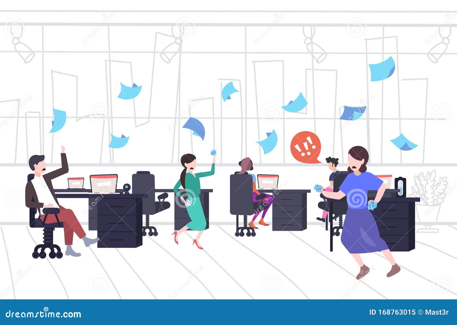 Businesspeople Throwing Papers Conflict Problem Concept Businesspeople ...