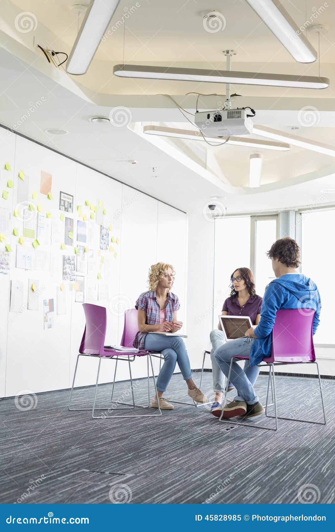 Businesspeople Working at Creative Office Space Stock Image - Image of ...