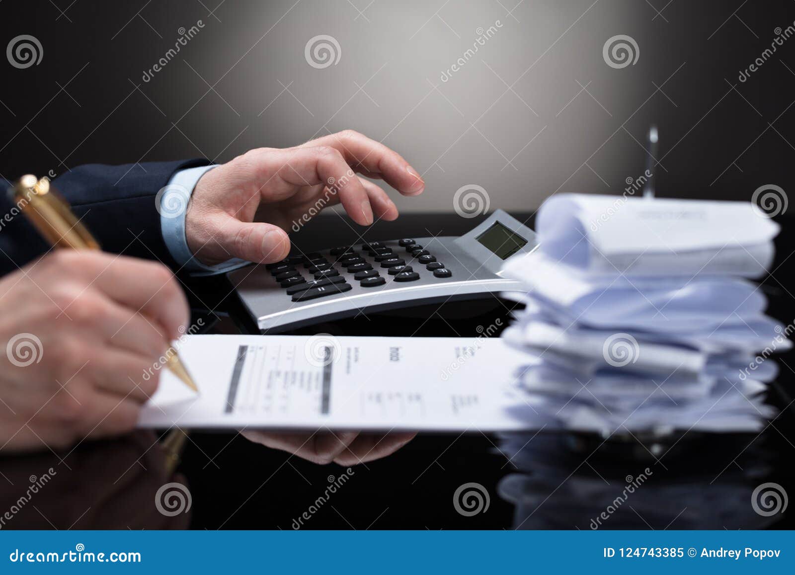 Businessperson Checking Invoice Stock Image - Image of audit, advisor ...