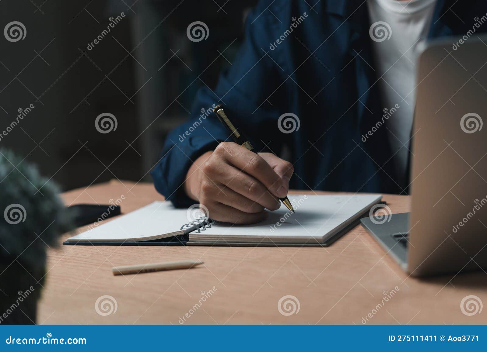 Businessperson Reading and Writing on Book.education Studying Knowledge ...