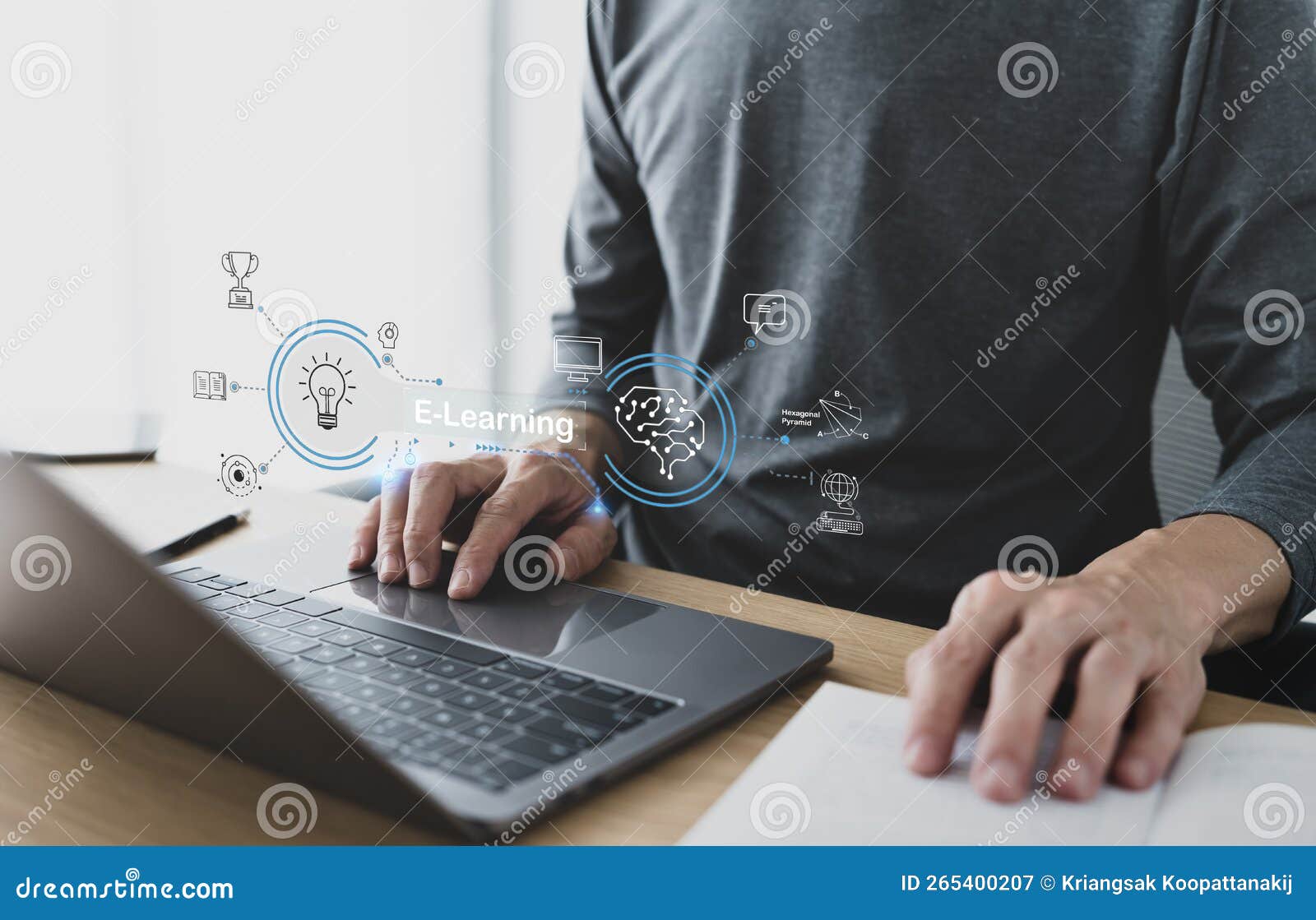 Businessperson or University Student Using Laptop for Online Education ...