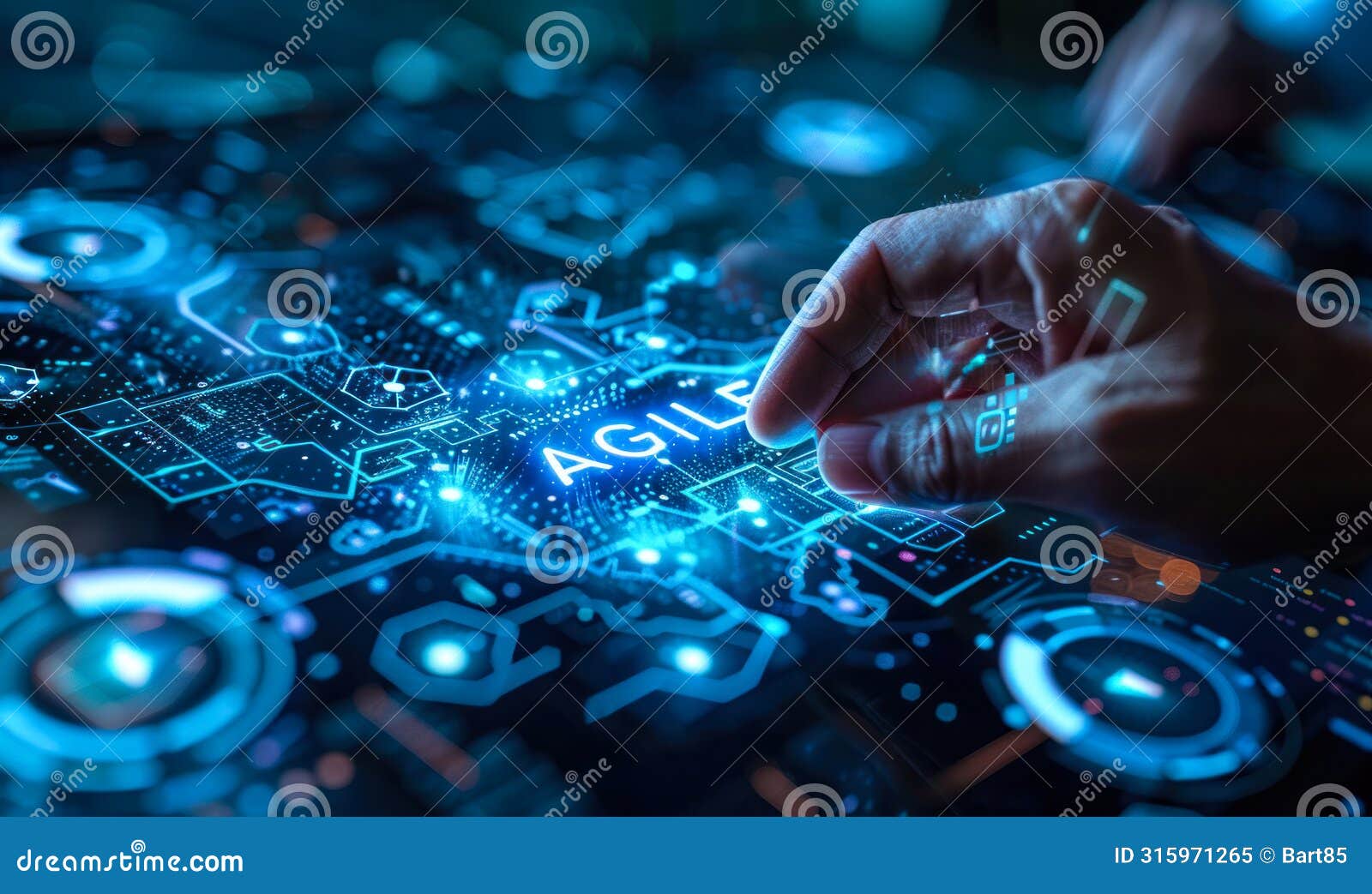 Businessperson Utilizing Agile Methodology Framework With Virtual ...