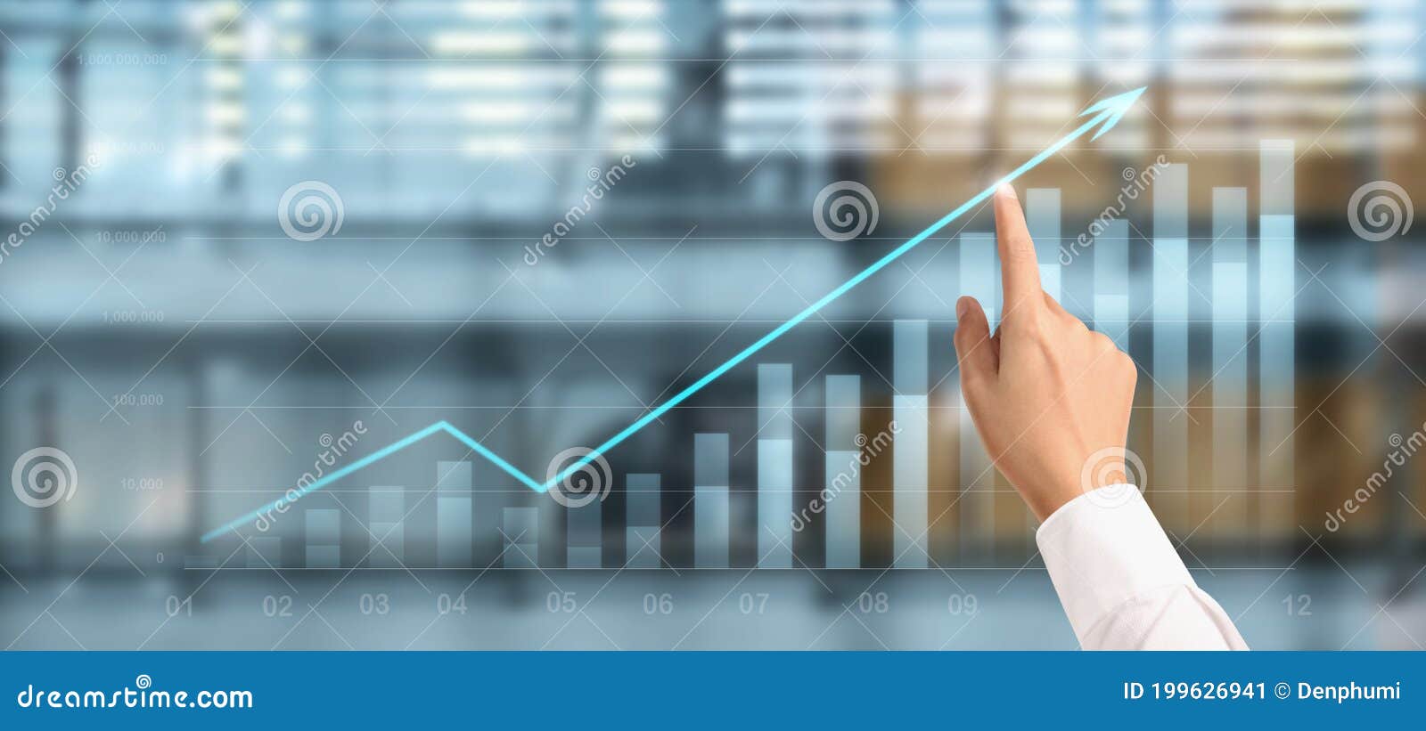 Businessplan Graph Growth And Increase Of Chart Positive Indicators ...