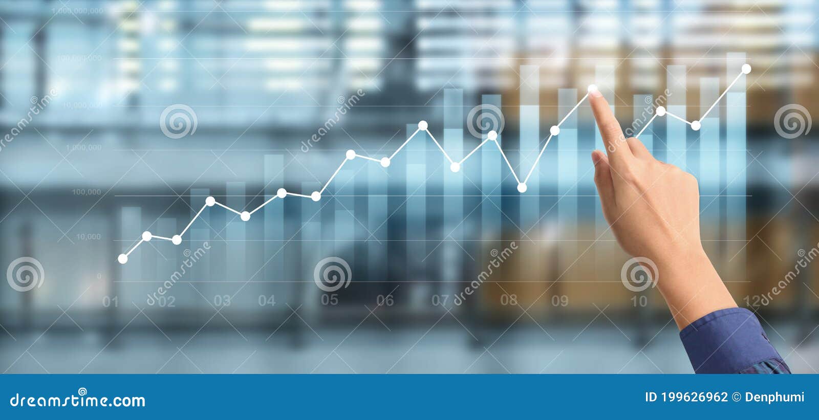 Businessplan Graph Growth And Increase Of Chart Positive Indicators ...