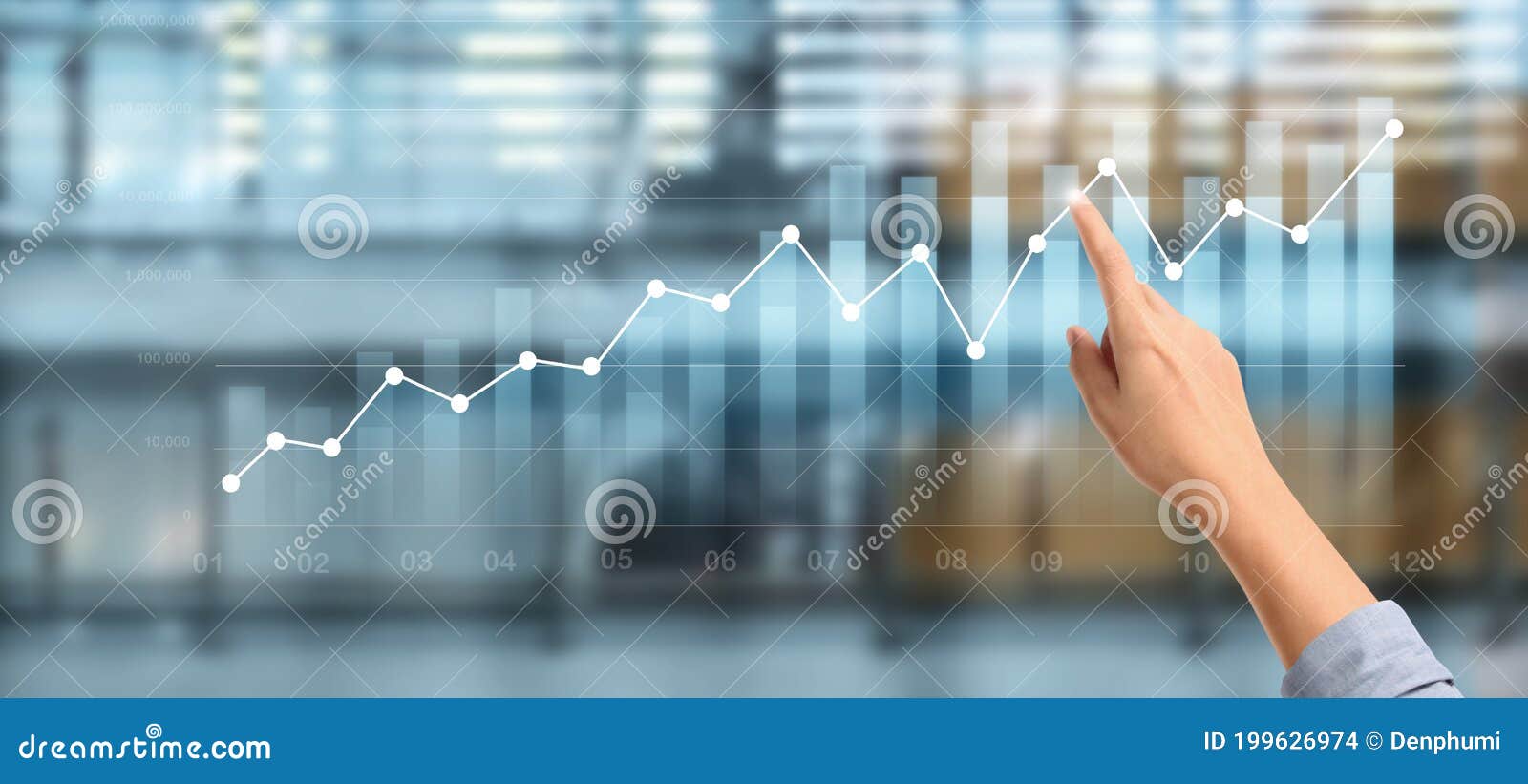 Graph Growth and Increase of Chart Positive Indicators Stock ...