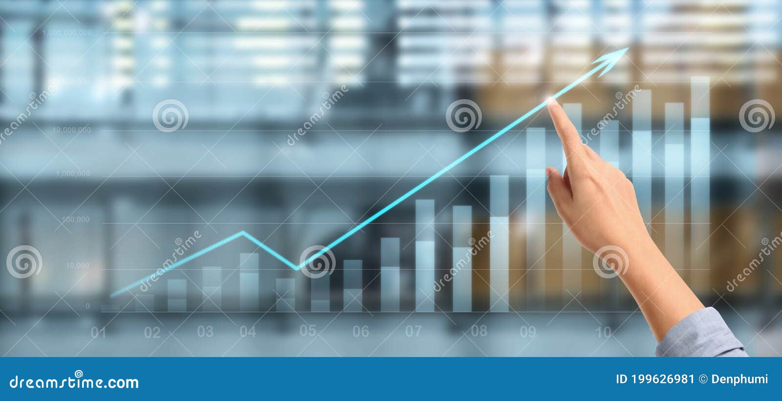 Graph Growth and Increase of Chart Positive Indicators Stock ...