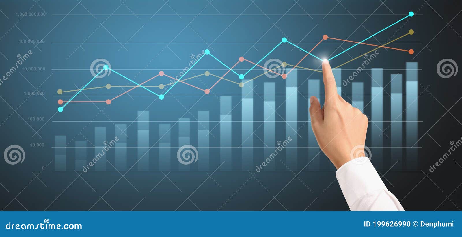 Businessplan Graph Growth And Increase Of Chart Positive Indicators ...