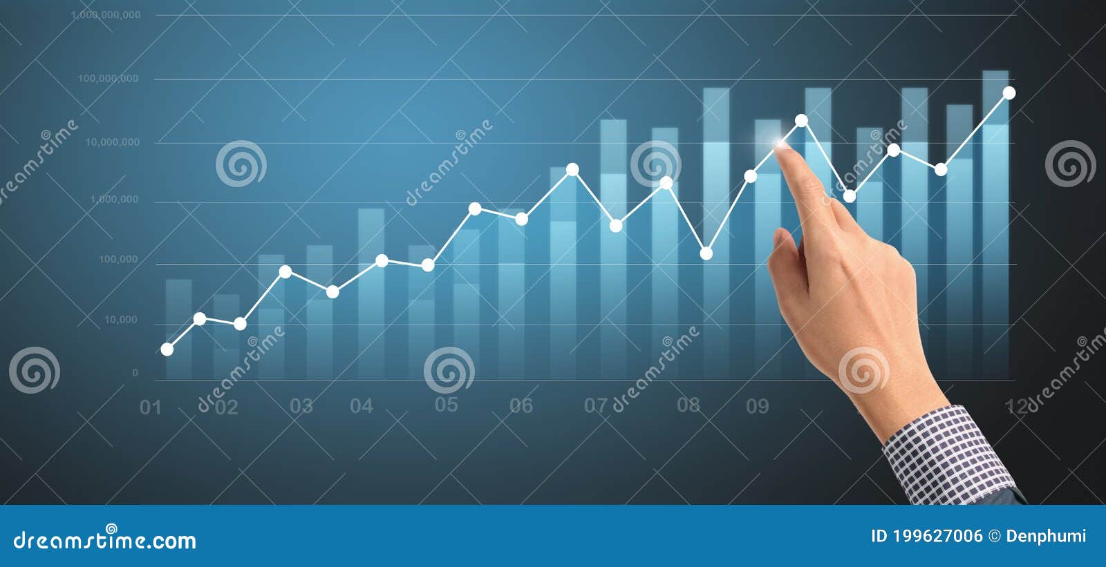 Businessplan Graph Growth And Increase Of Chart Positive Indicators ...