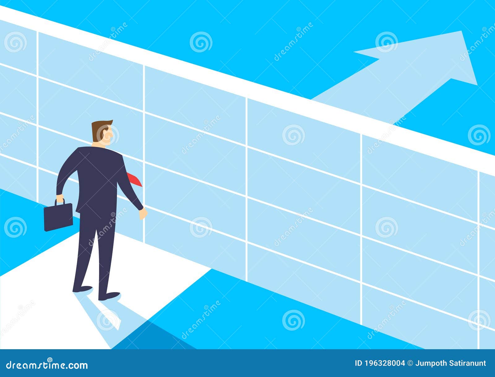 Businessmen Standing in Front of Brick Wall Barriers, Overcome ...