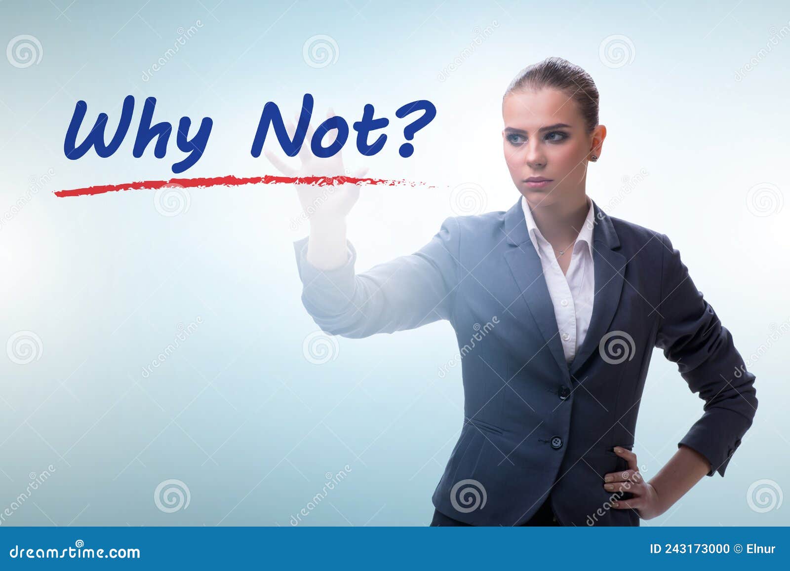 Businesswoman Asking the Question Why Not Stock Photo - Image of ...
