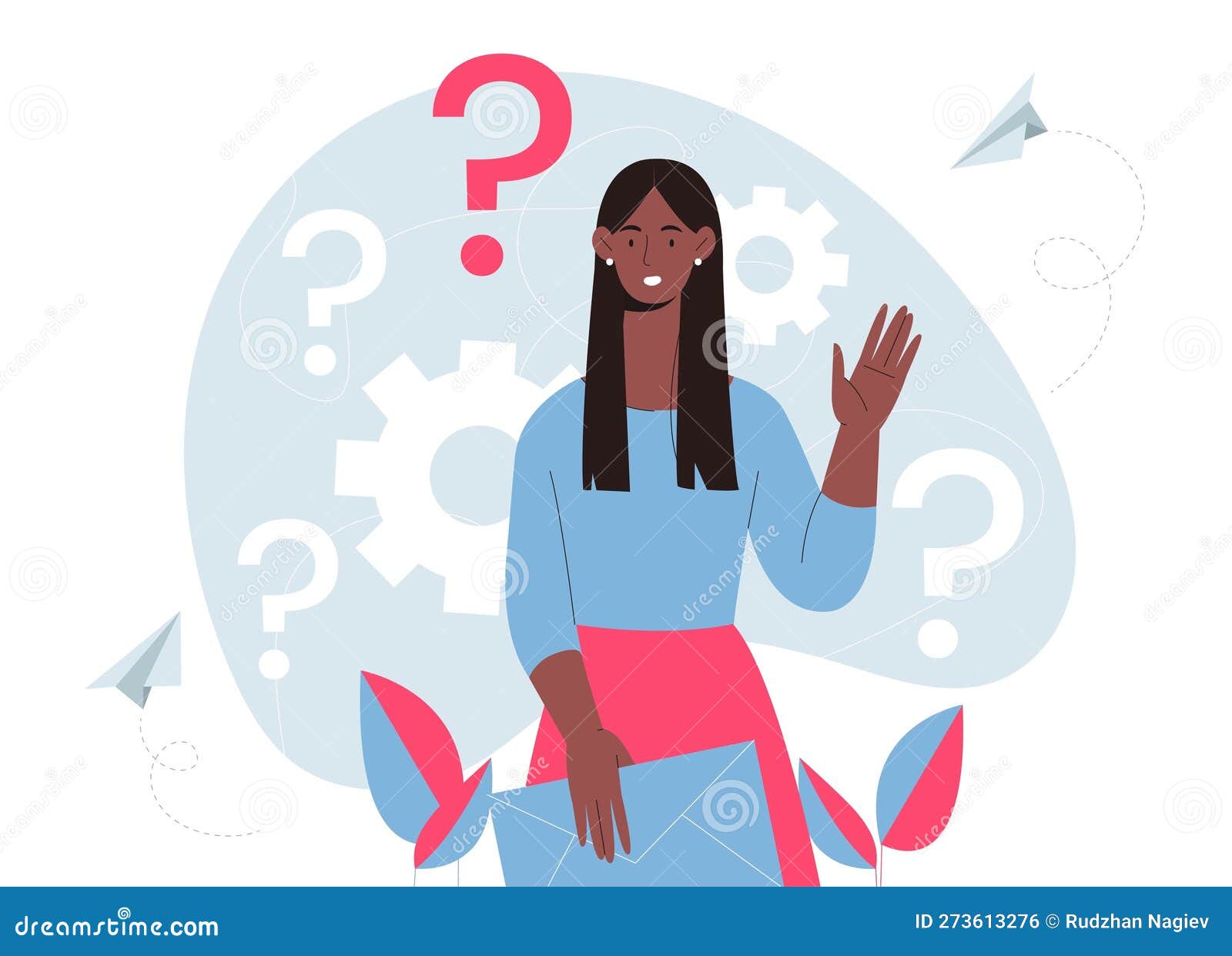 Businesswoman Asking Question Stock Illustration - Illustration of ...