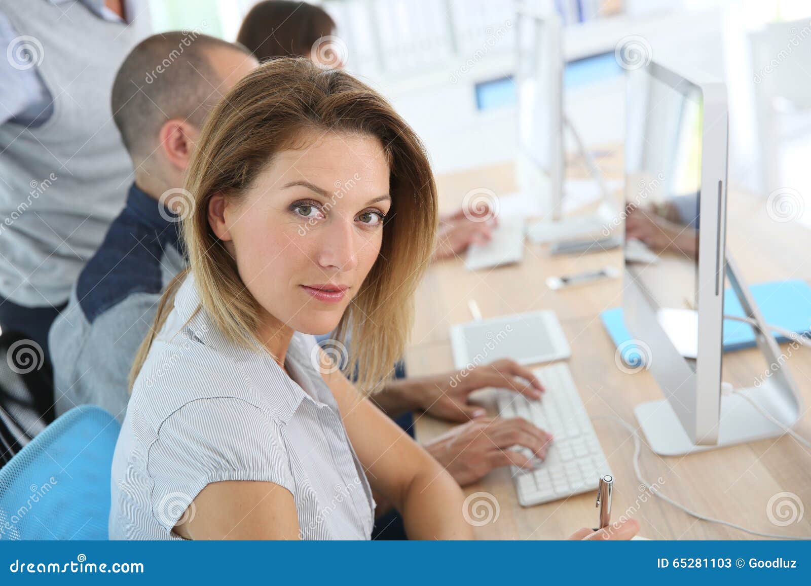 Businesswoman Attending Training Class Stock Image - Image of class ...