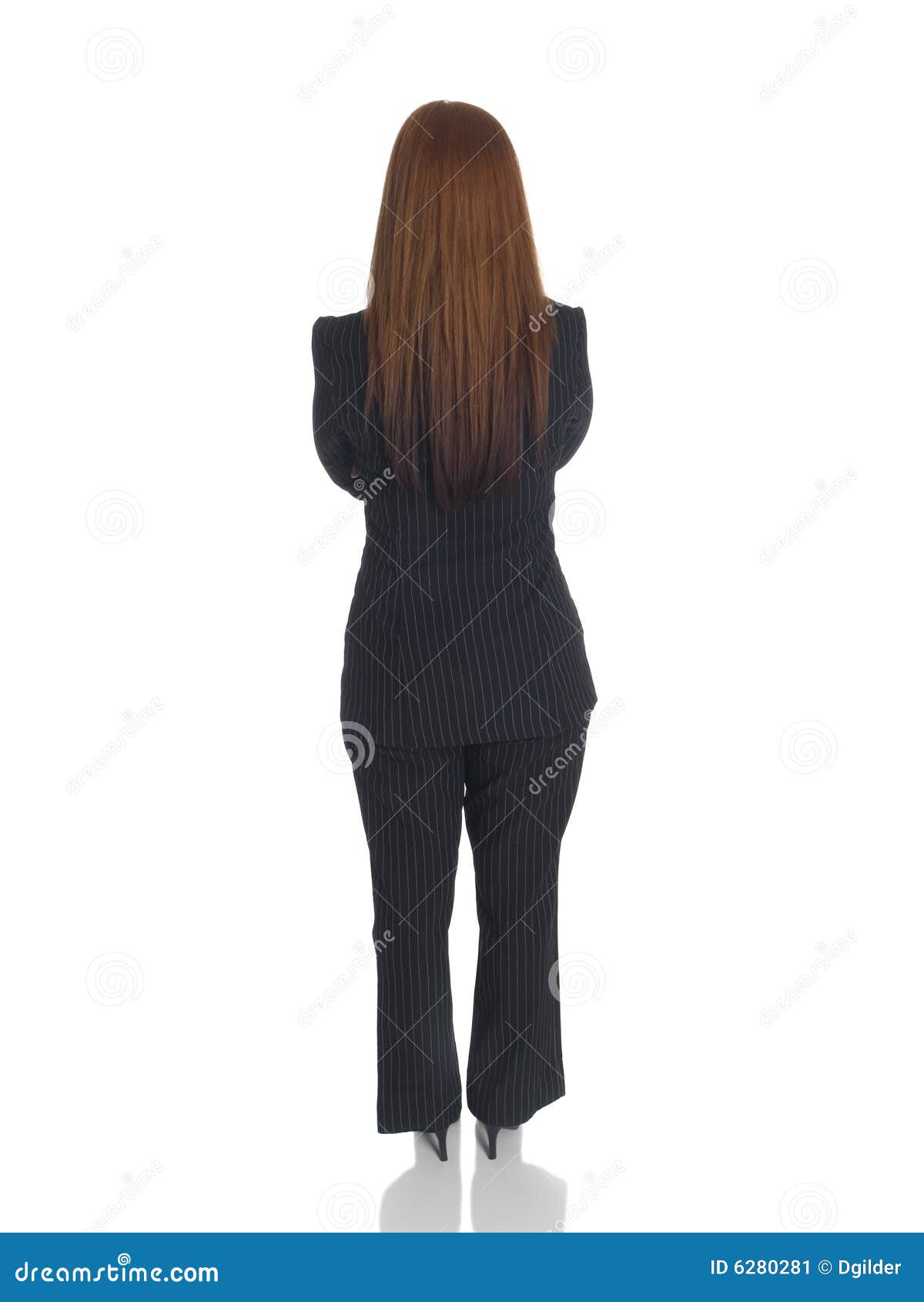 Businesswoman - Back Arms Crossed Stock Image - Image of backside, suit ...