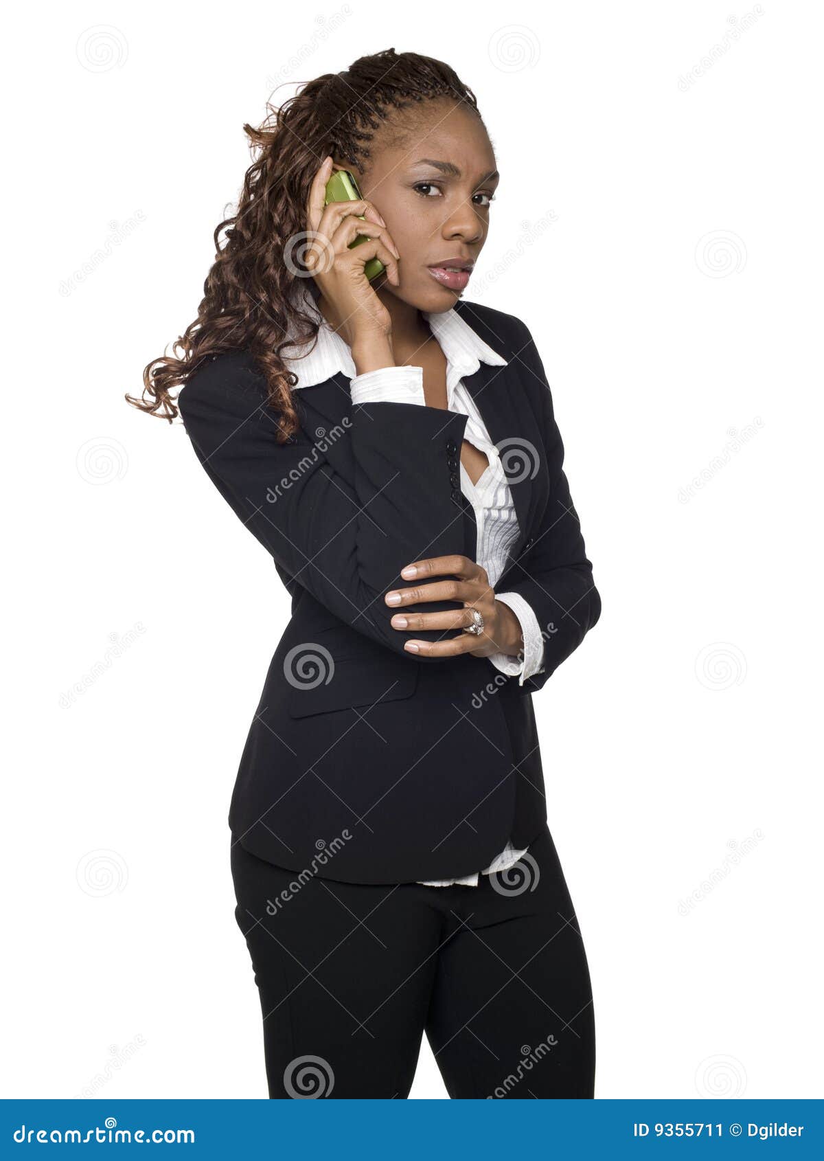 Businesswoman - Bad Phone Call Stock Image - Image of black, american ...