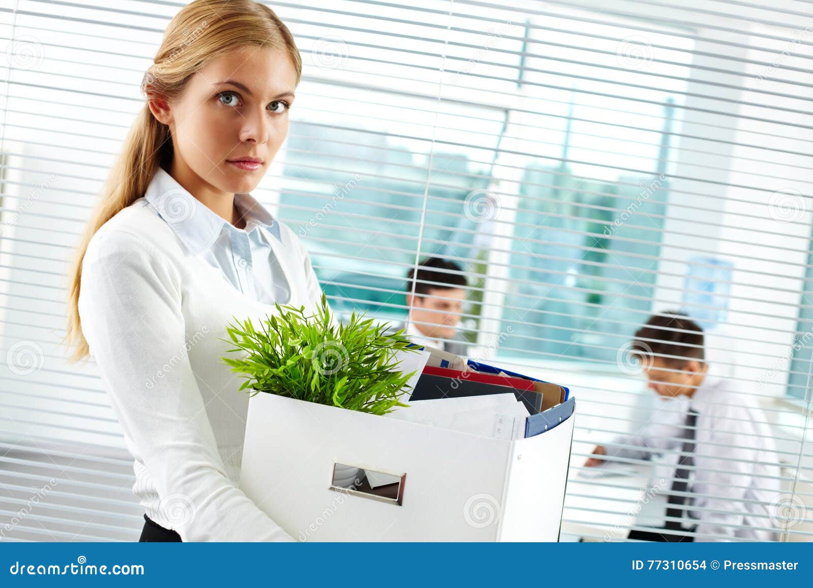 Businesswoman being fired stock photo. Image of secretary - 77310654