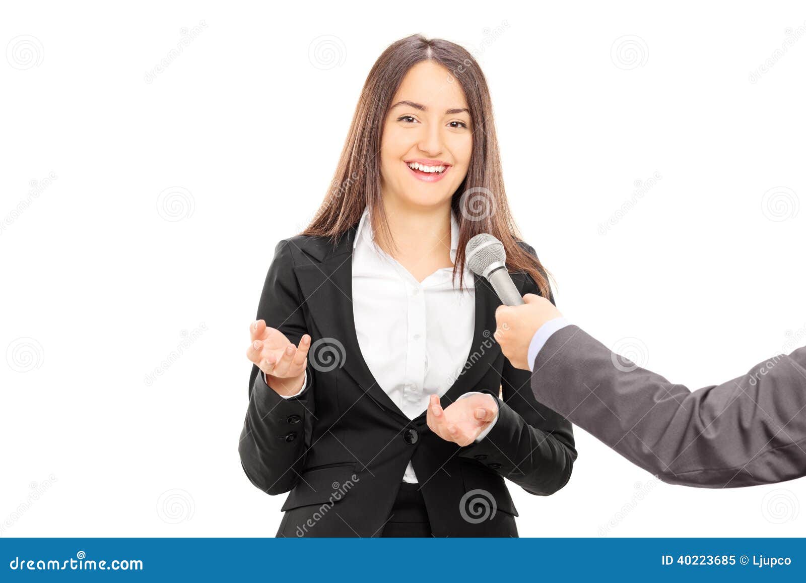 Businesswoman Being Interviewed Stock Image - Image of happy, isolated ...