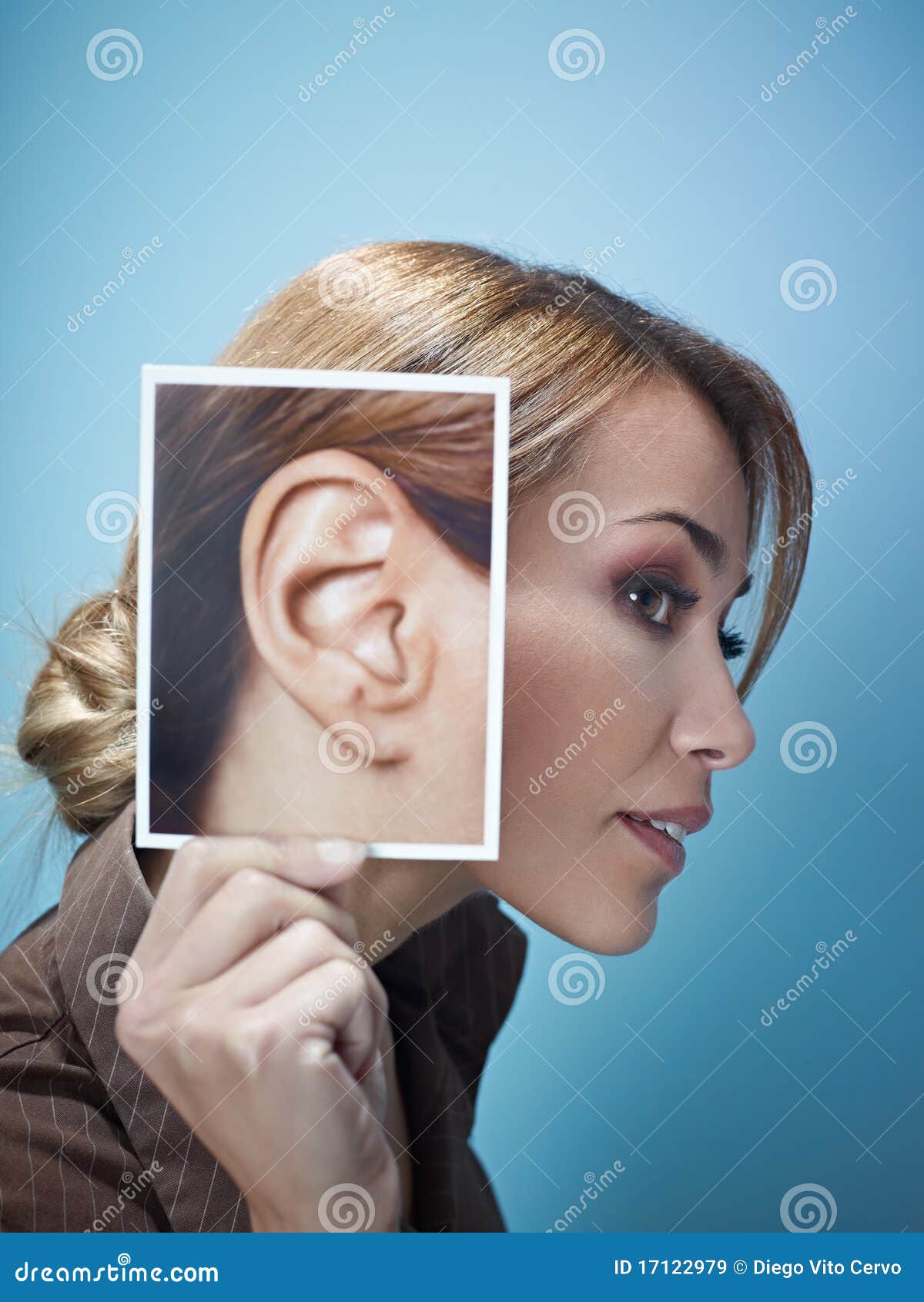 Businesswoman with Big Ears Stock Image - Image of announcement ...