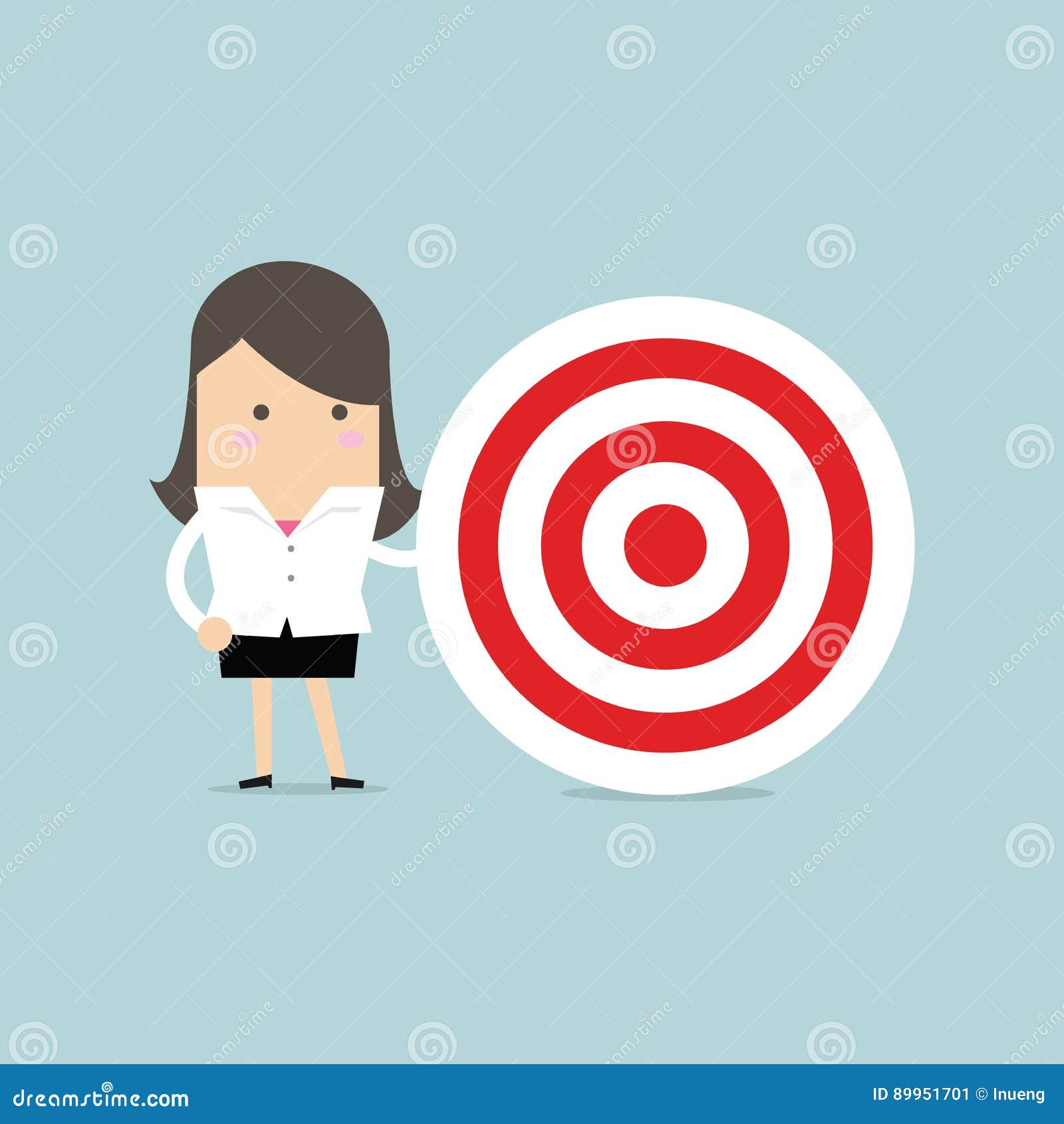 Businesswoman with Big Target. Stock Vector - Illustration of ...