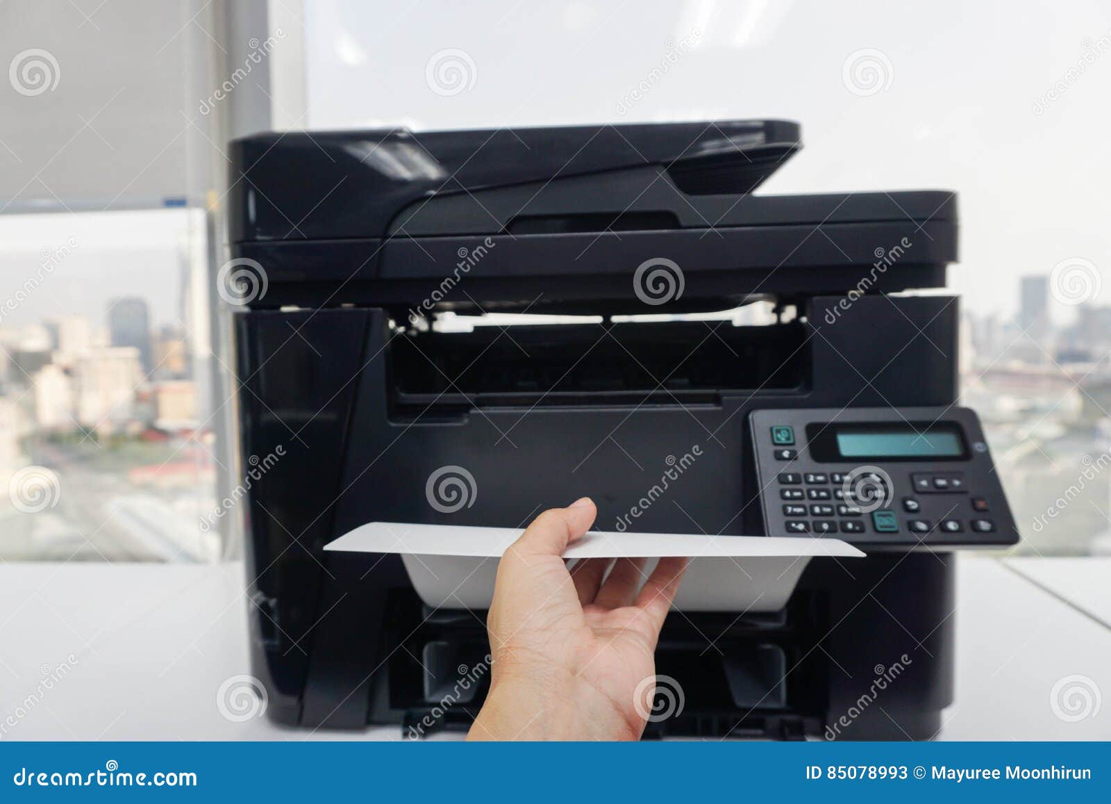 Businesswoman Bring Printed Documents from Office Printer Stock Image ...