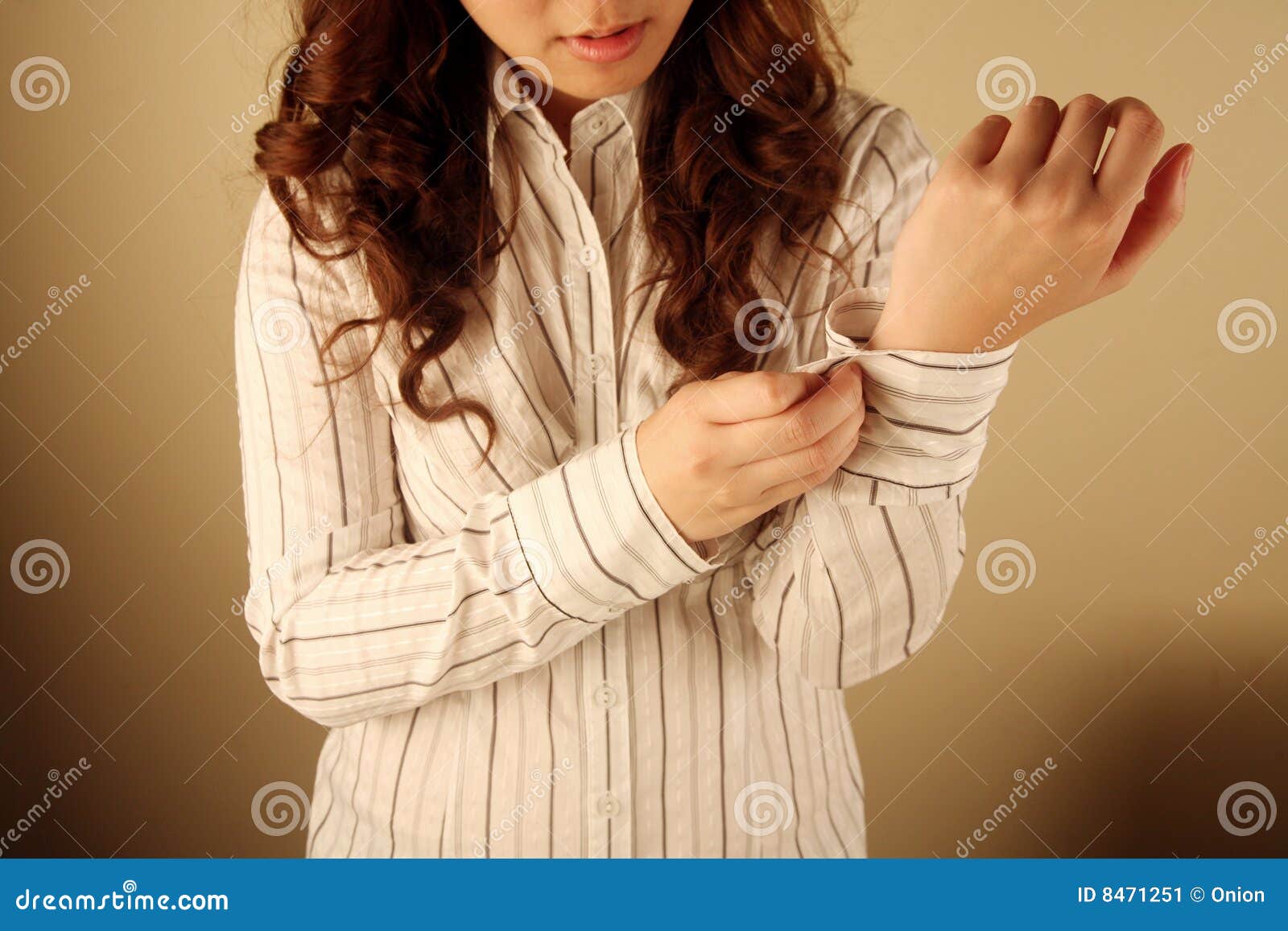 Businesswoman Buttoning Up Her Sleeve Stock Image - Image of concept ...