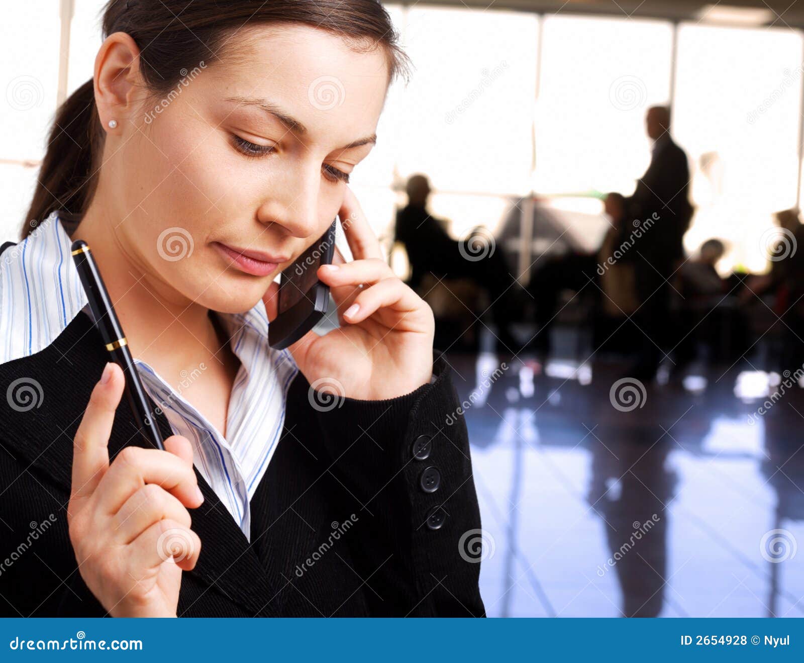 Businesswoman Calls Cellphone Stock Photo - Image of female, colleague ...