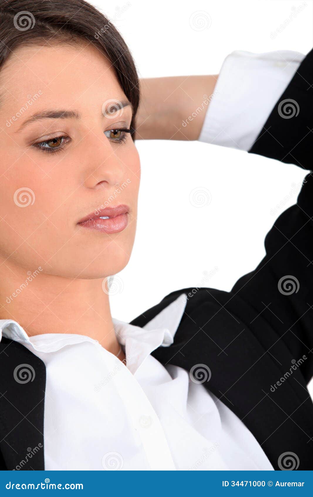 Businesswoman Casual Relaxed Pose Stock Photo - Image of feminine ...