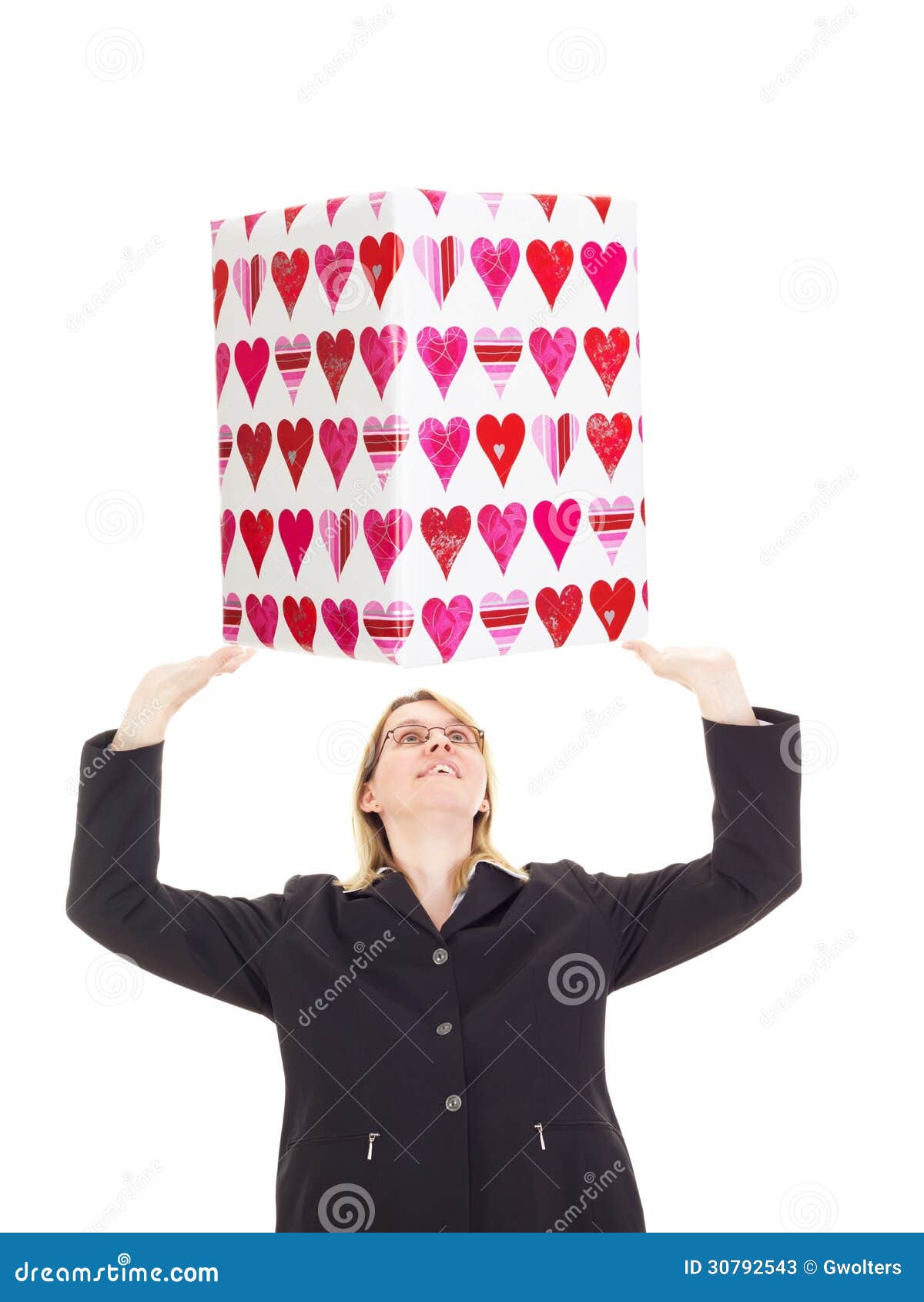 Businesswoman Catching Gift Stock Image - Image of contact, gift: 30792543