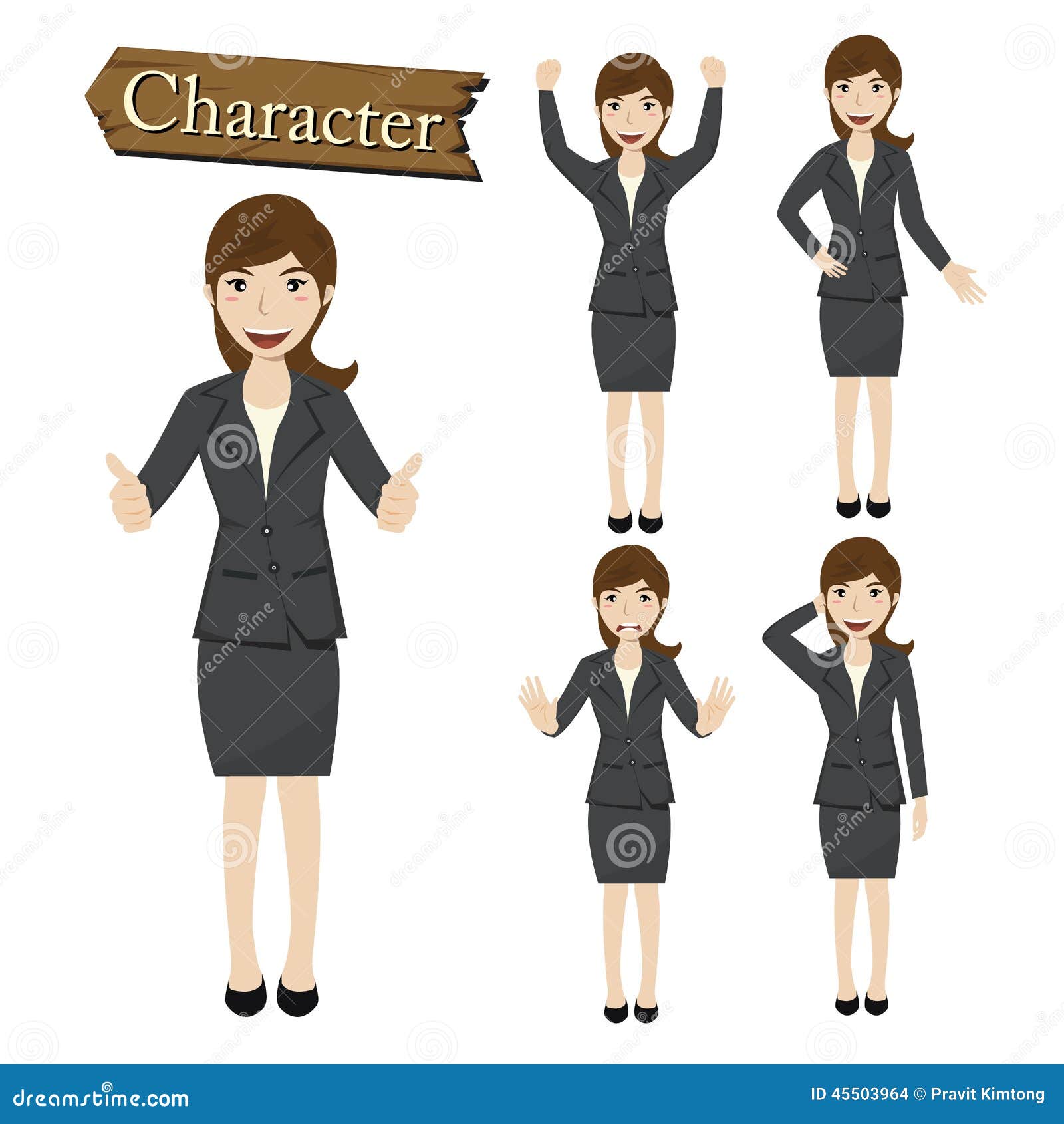Businesswoman Character Set Vector Illustration Stock Vector ...